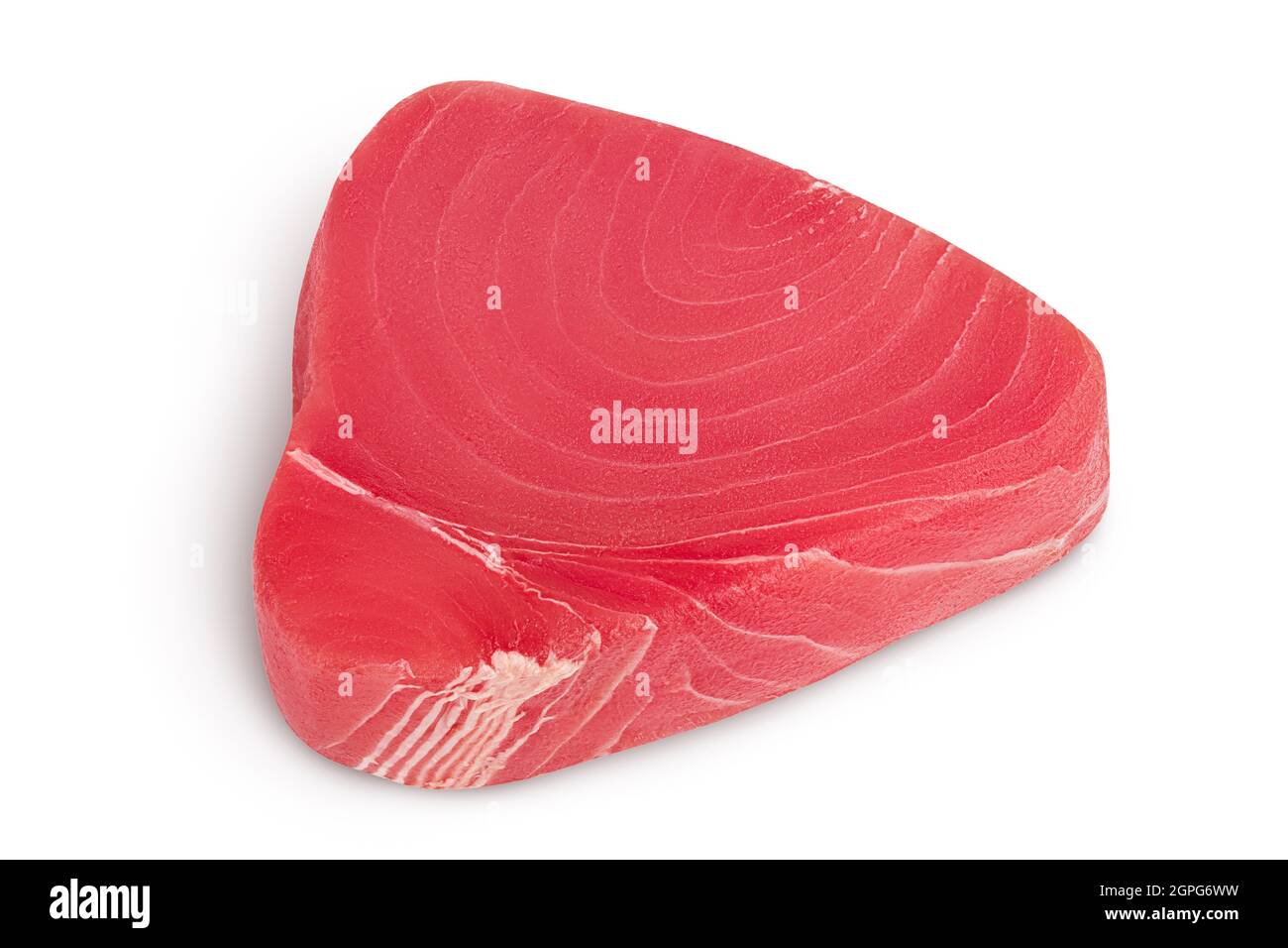 Fresh tuna fish fillet steak isolated on white background with clipping ...