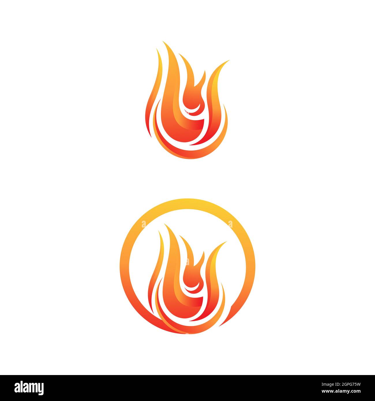 Hot flame fire vector icon illustration design template Stock Photo - Alamy