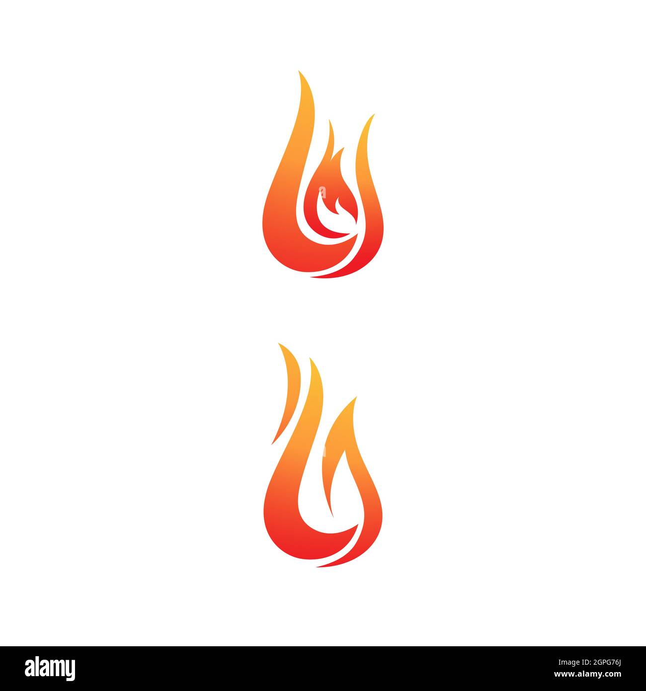 Hot flame fire vector icon illustration design template Stock Photo - Alamy
