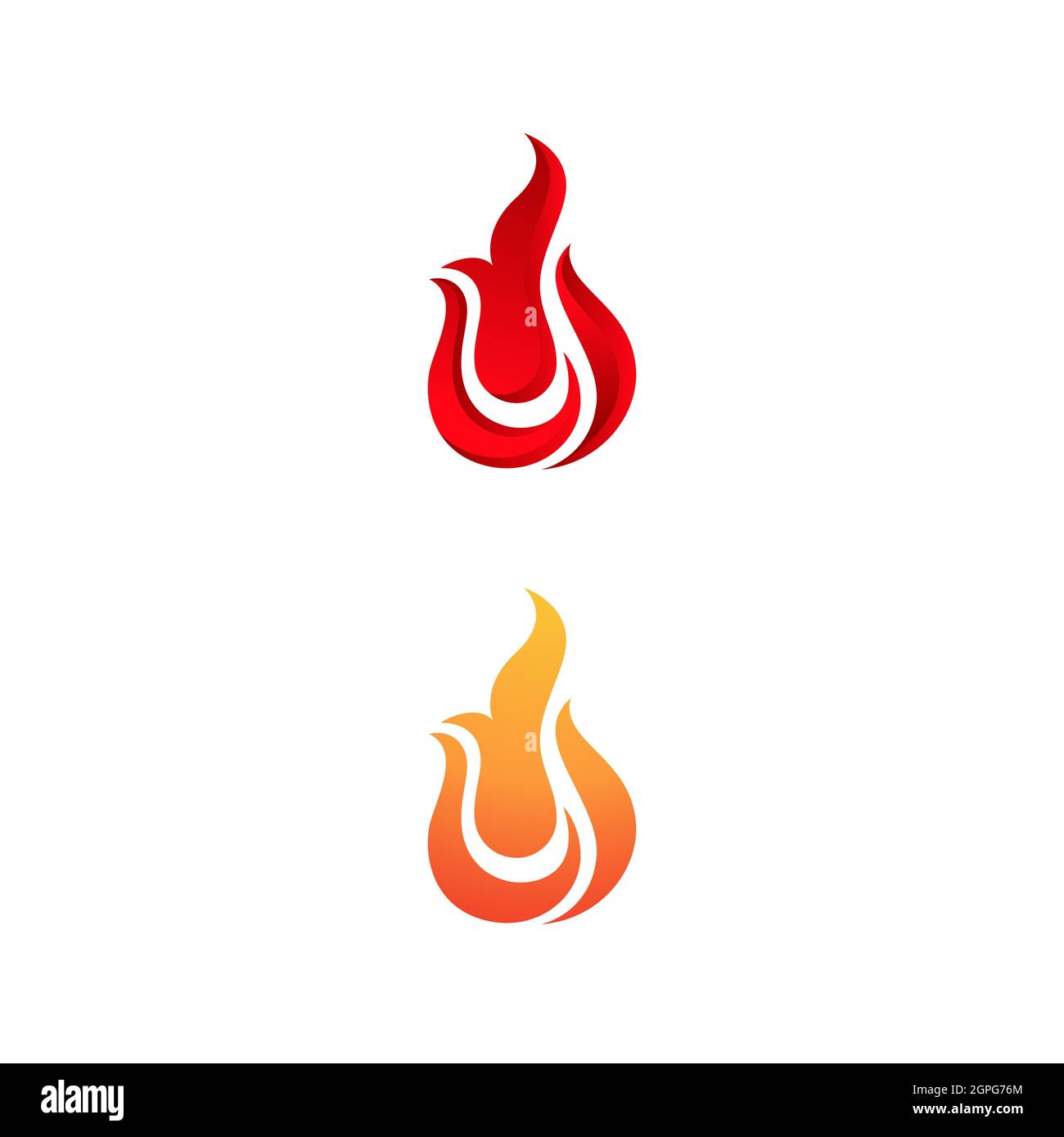 Hot flame fire vector icon illustration design template Stock Photo - Alamy