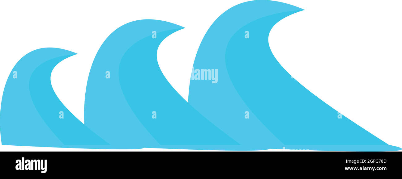 Three sea waves icon, cartoon style Stock Vector Image & Art - Alamy