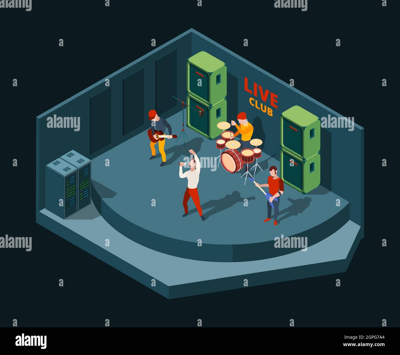 Rock concert. Music band promotion on public festival stage spectator ...