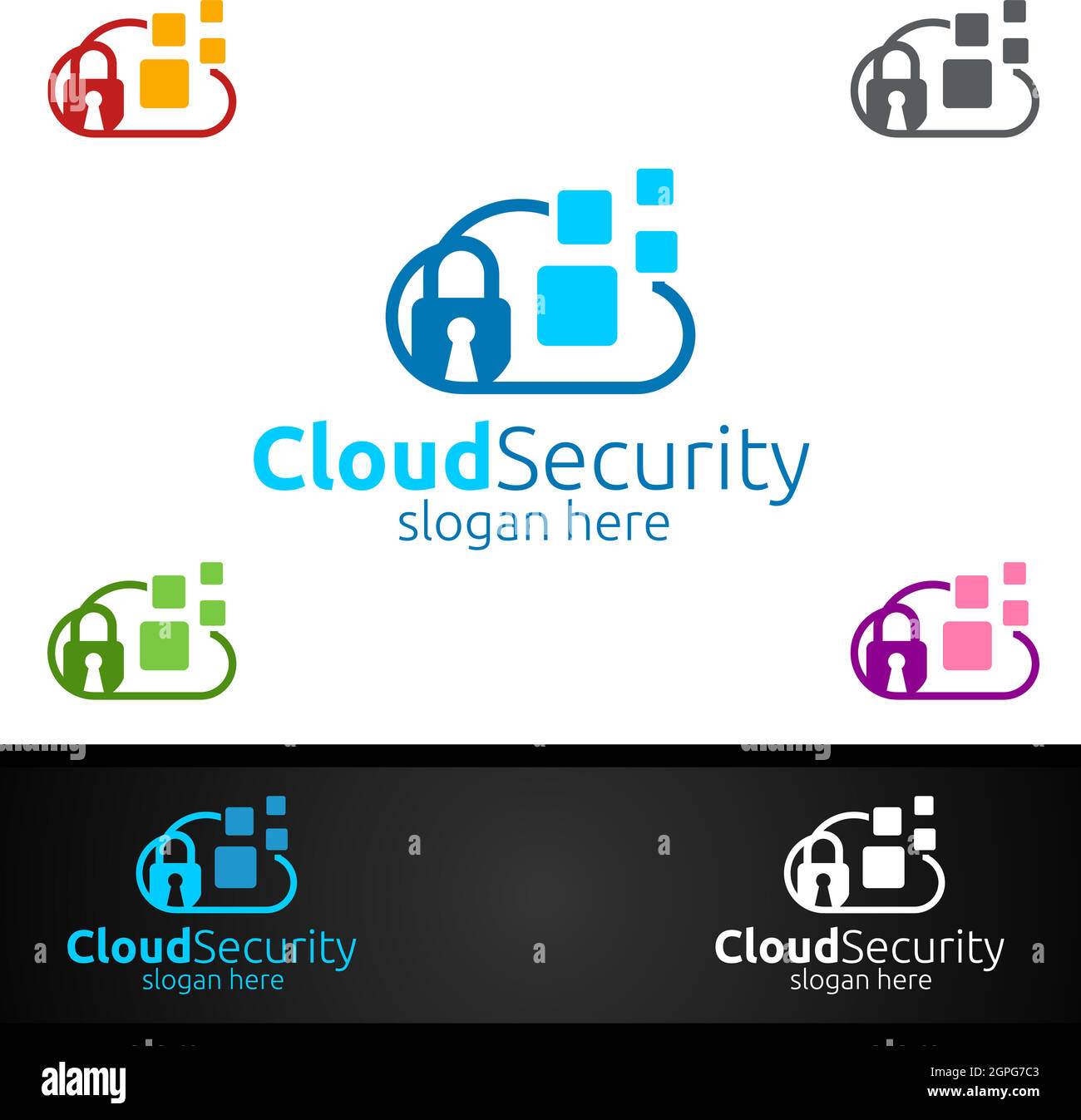 Digital Cloud Security Logo for Network, Internet , Hosting or Backup ...
