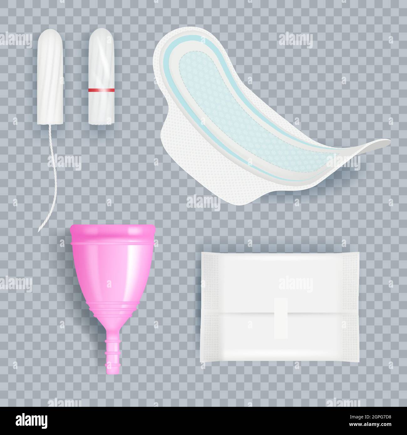 Hygiene ladies. Female pads and tampons for softness clean absorbent ...