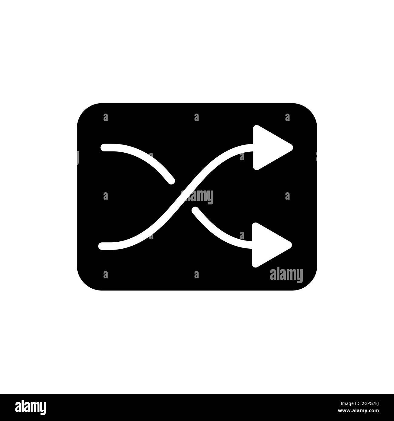Shuffle glyph icon. Crossed arrows. Random music order Stock Vector ...