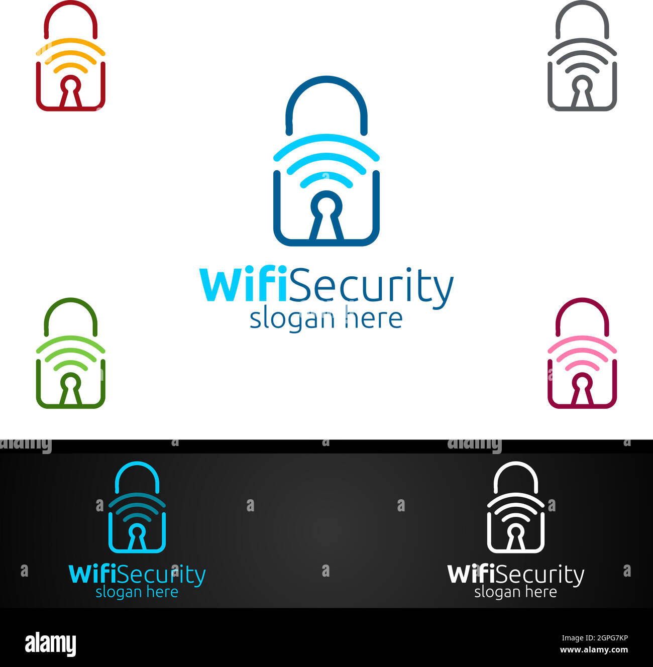 Wifi Security Logo for Network, Internet , monitoring, and alarm Stock ...