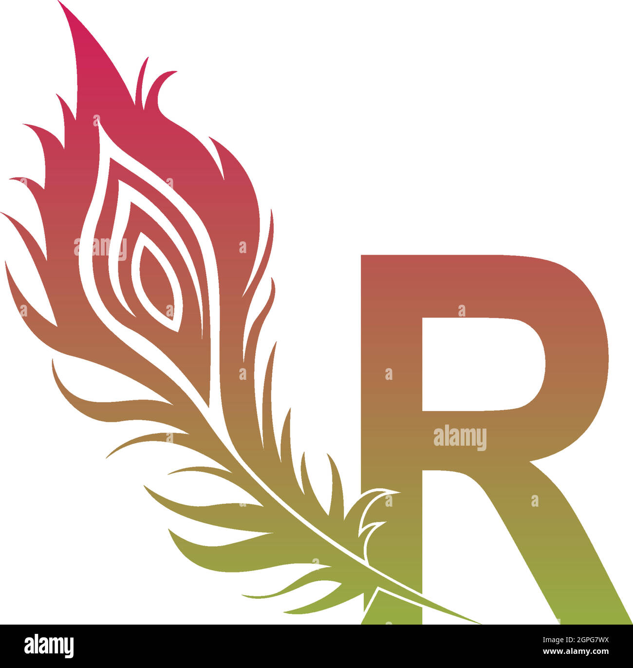 Letter R with feather logo icon design vector Stock Vector Image & Art ...