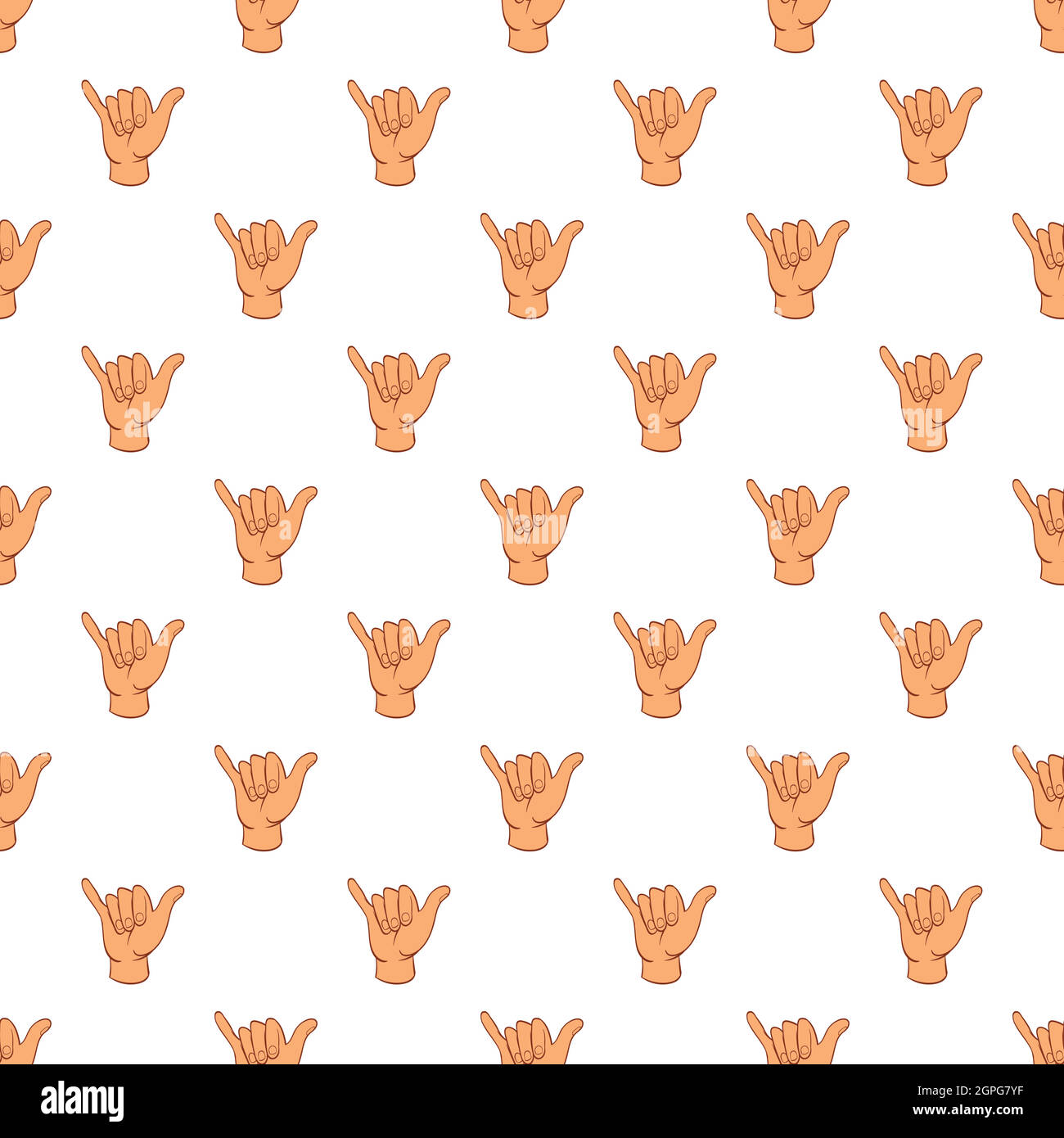 Gesture shaka pattern, cartoon style Stock Vector Image & Art - Alamy
