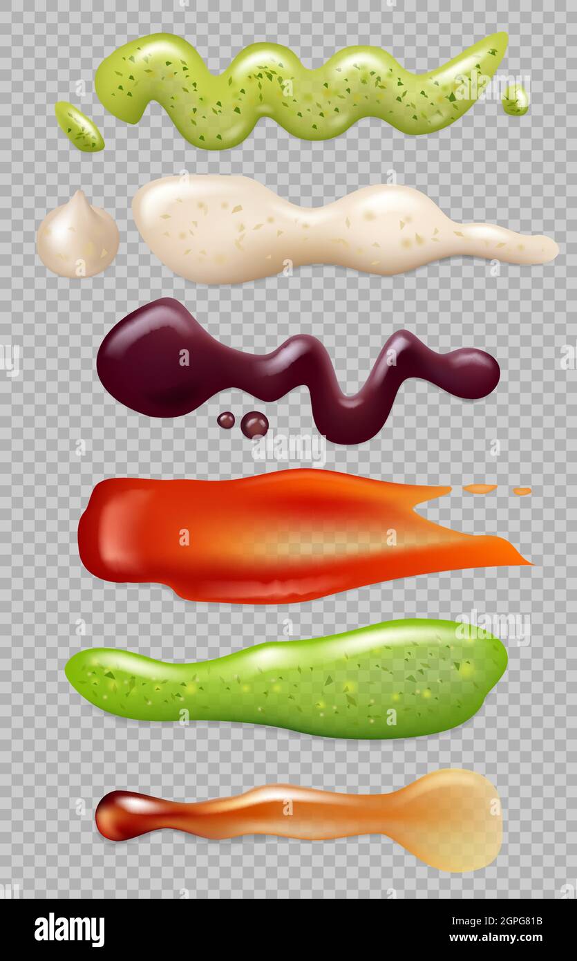Sauce realistic. Liquid food splashes mayonnaise ketchup chili eating ...