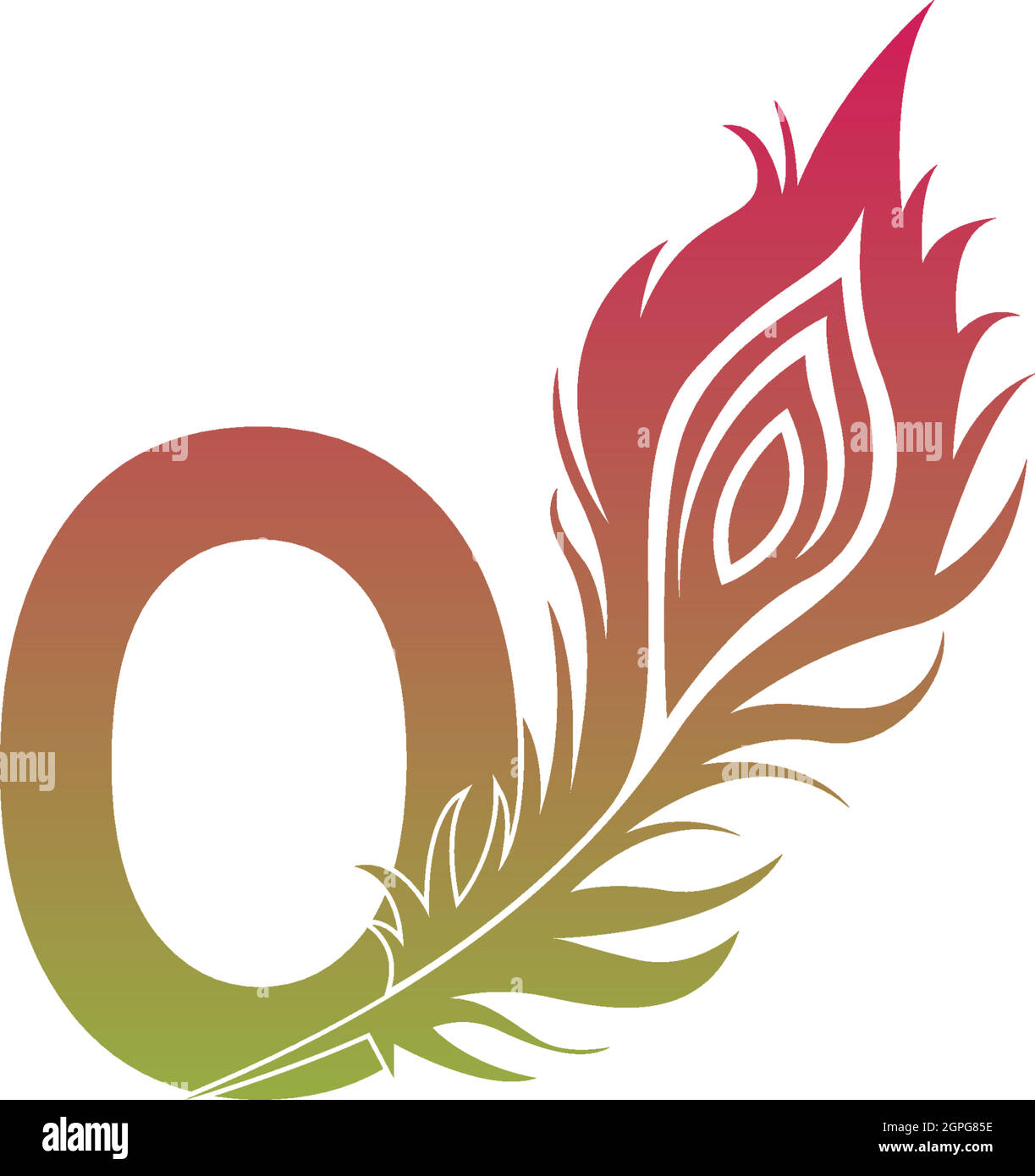 Letter O with feather logo icon design vector Stock Vector Image & Art ...