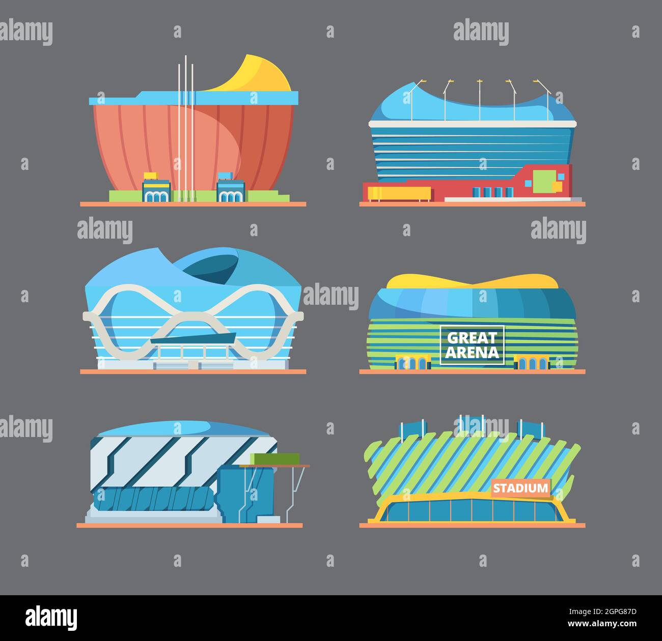 Stadium building. Exterior of sport arena field modern international ...