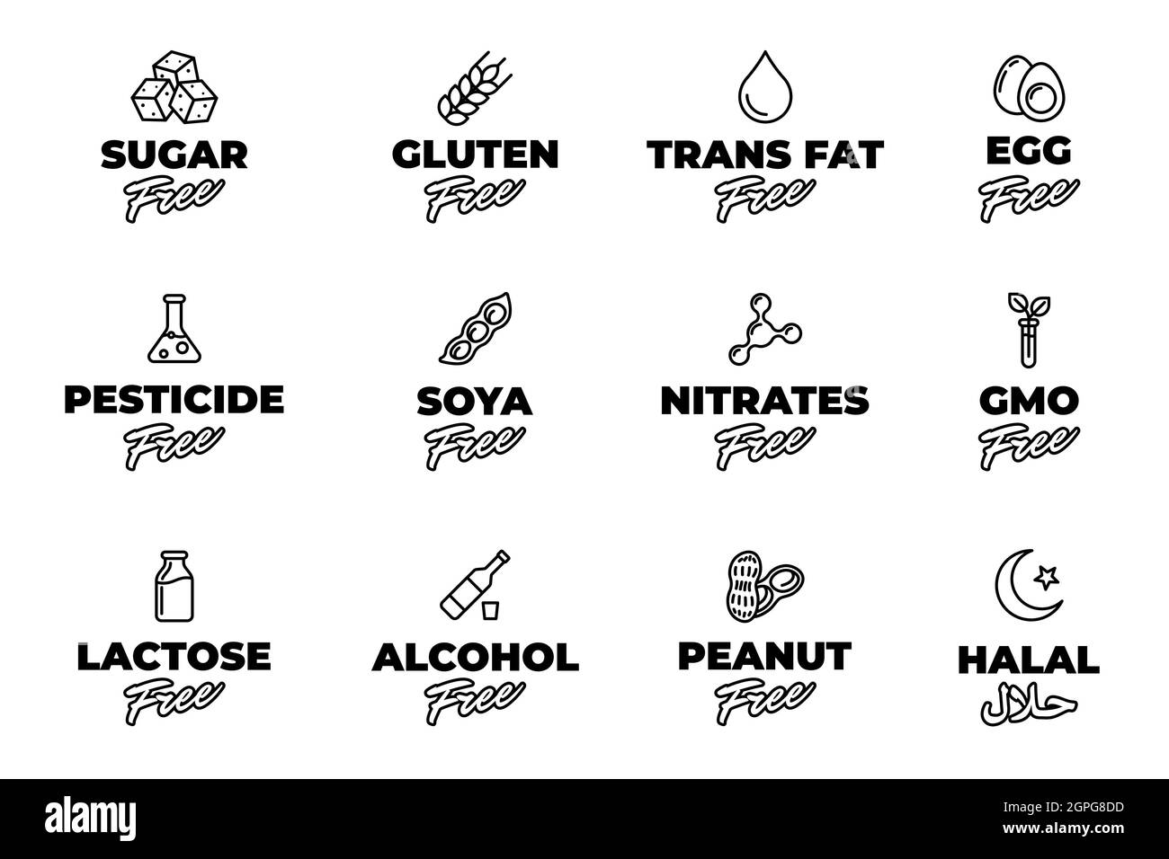 Food and cosmetic labeling badges set. Halal arabic script certificate ...