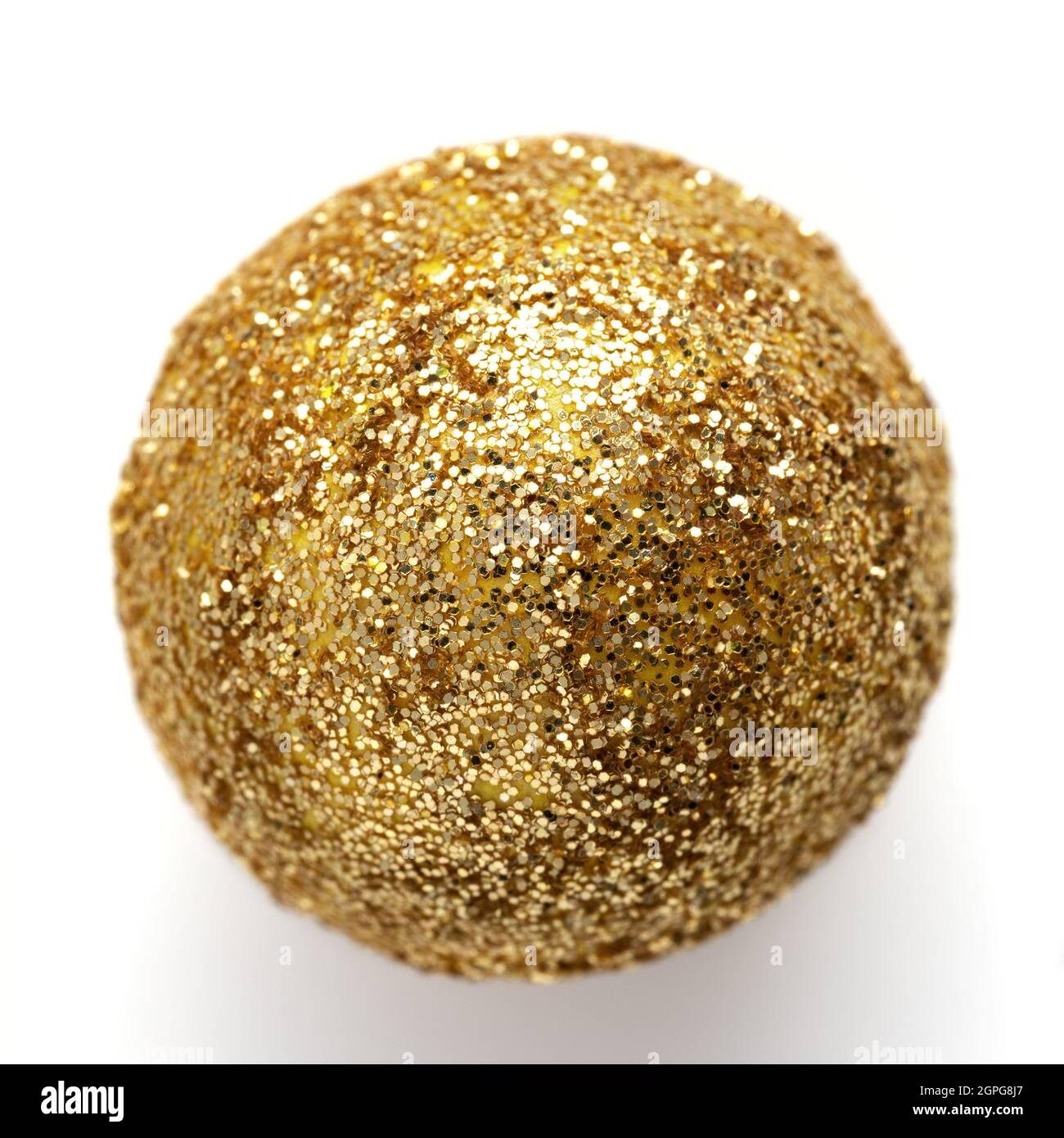 Ball covered with golden glitter isolated on white background Stock ...