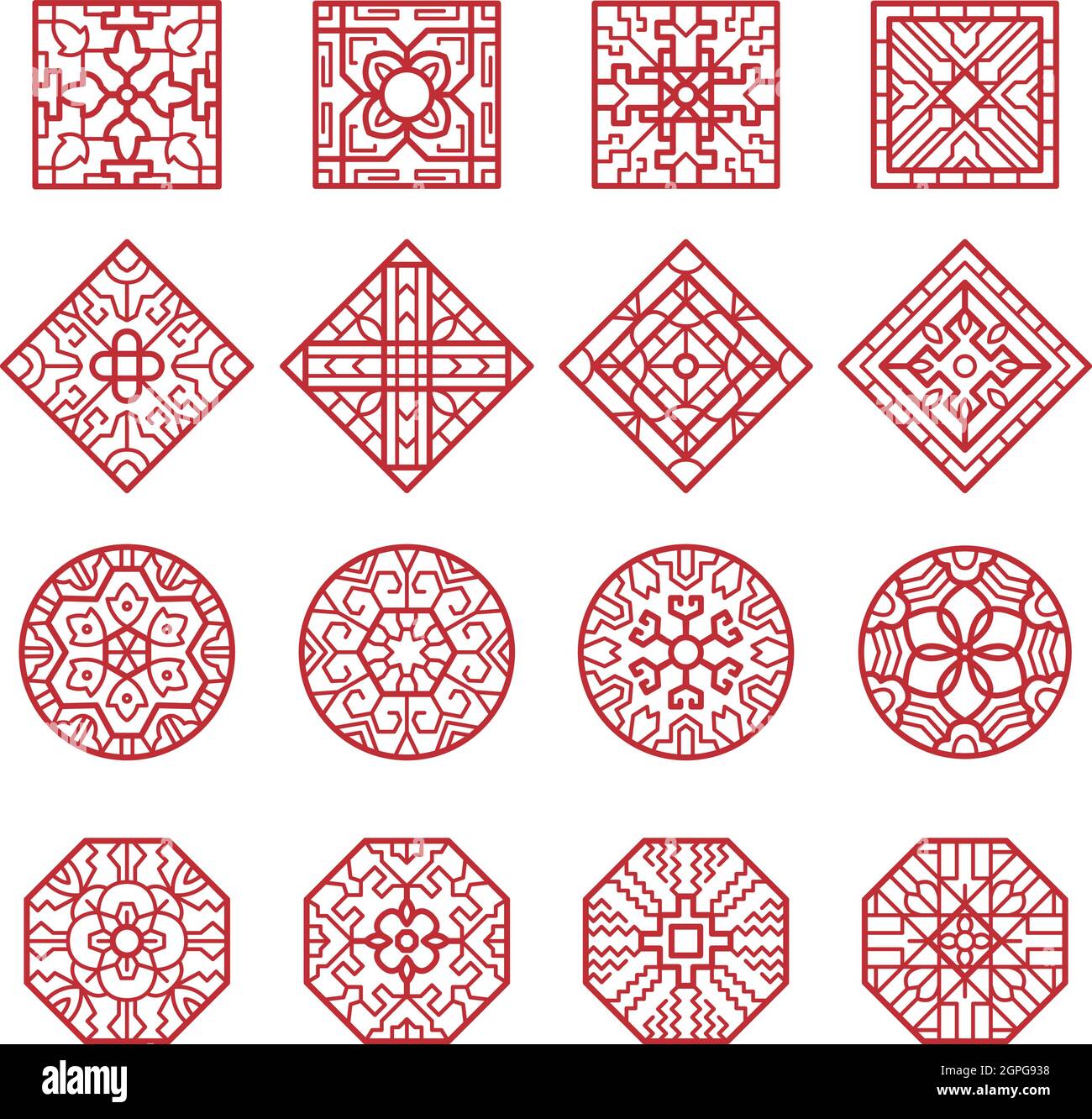 Korean ornament. Traditional asian geometrical texture circles and ...