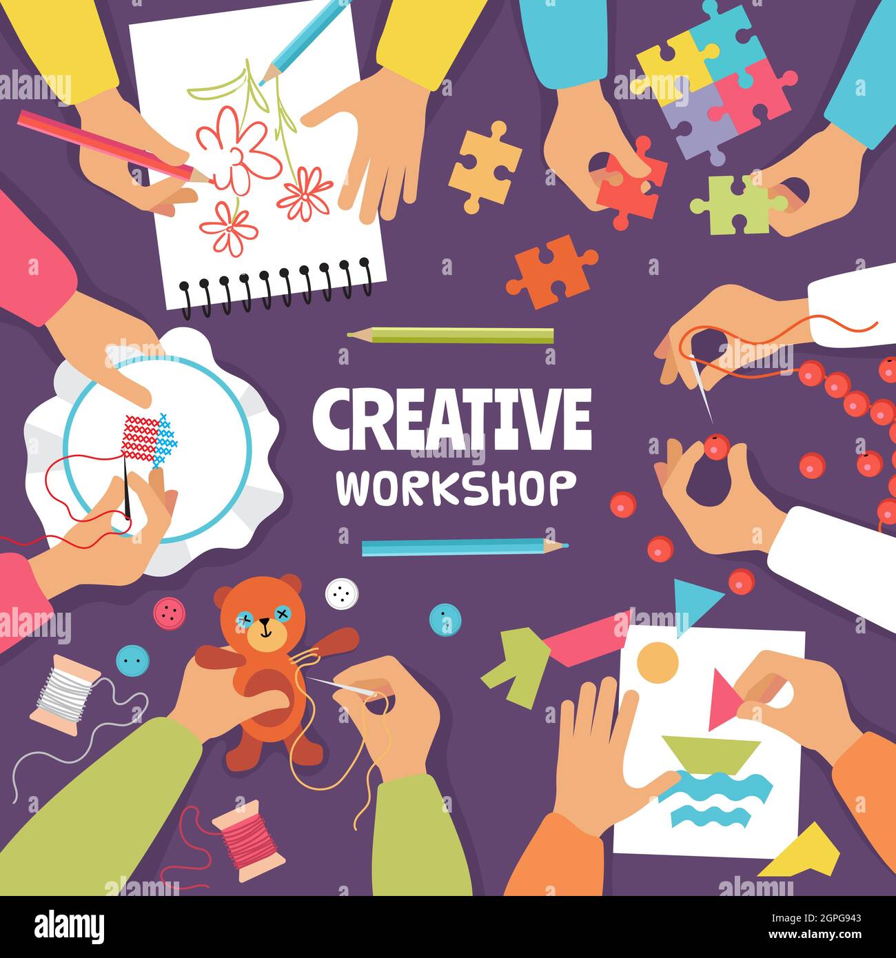 Kids from top view Stock Vector Images - Alamy