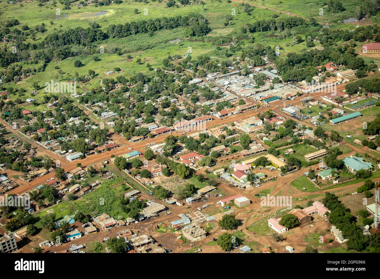 Aerial view of the remote town of Torit, South Sudan Stock Photo - Alamy