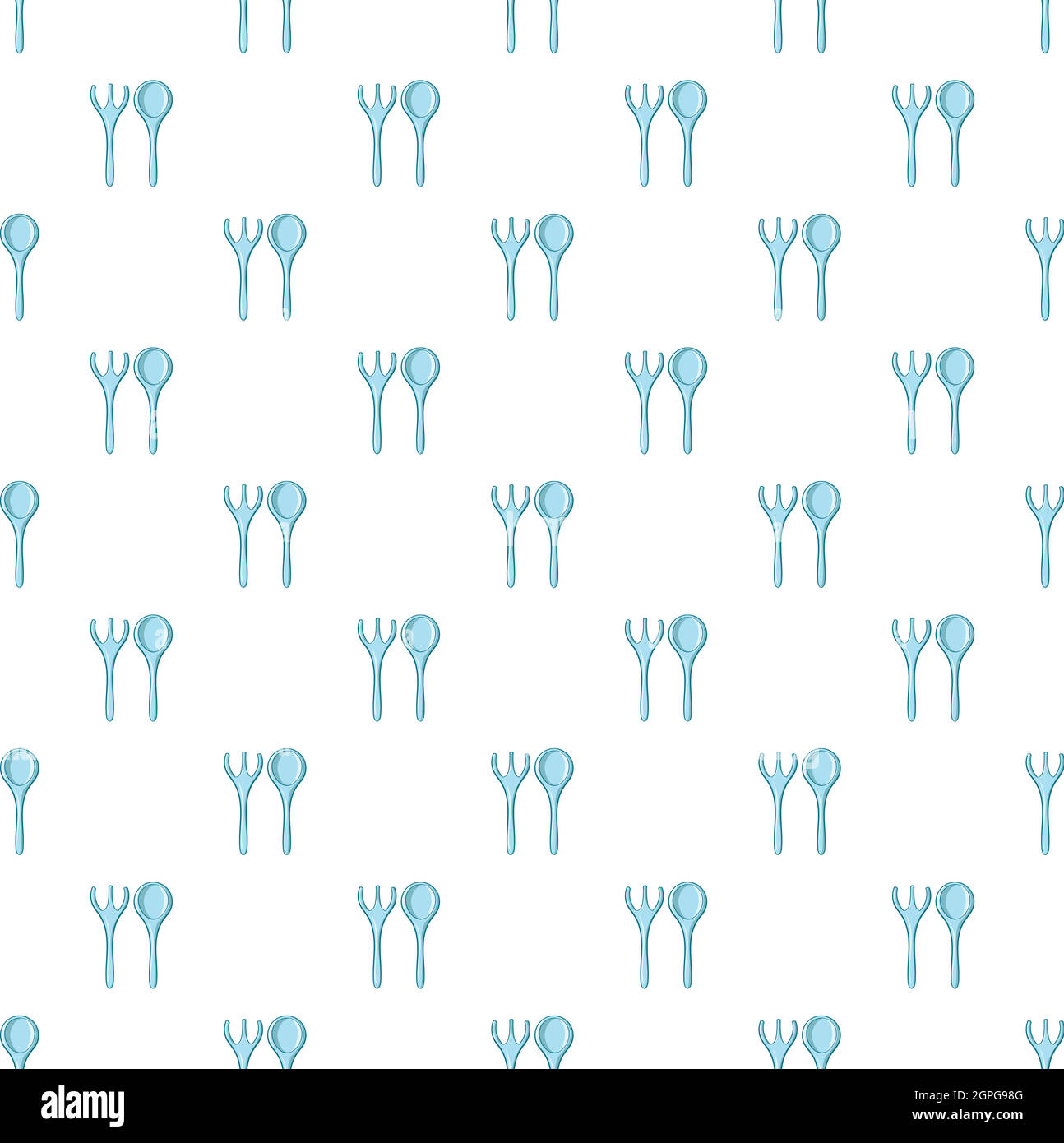 Baby spoon and fork pattern, cartoon style Stock Vector Image & Art - Alamy