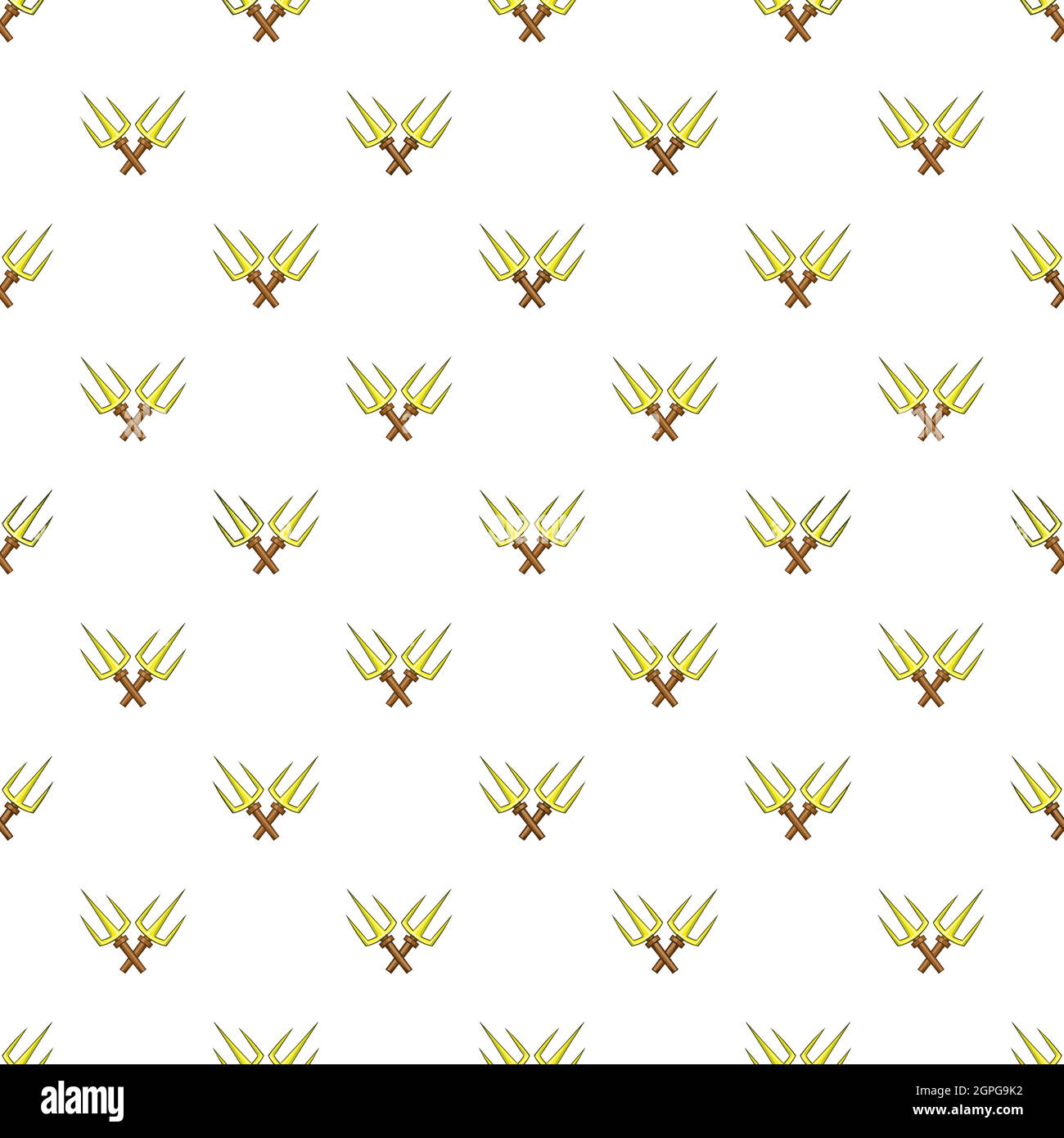 Crossed tridents pattern, cartoon style Stock Vector Image & Art - Alamy