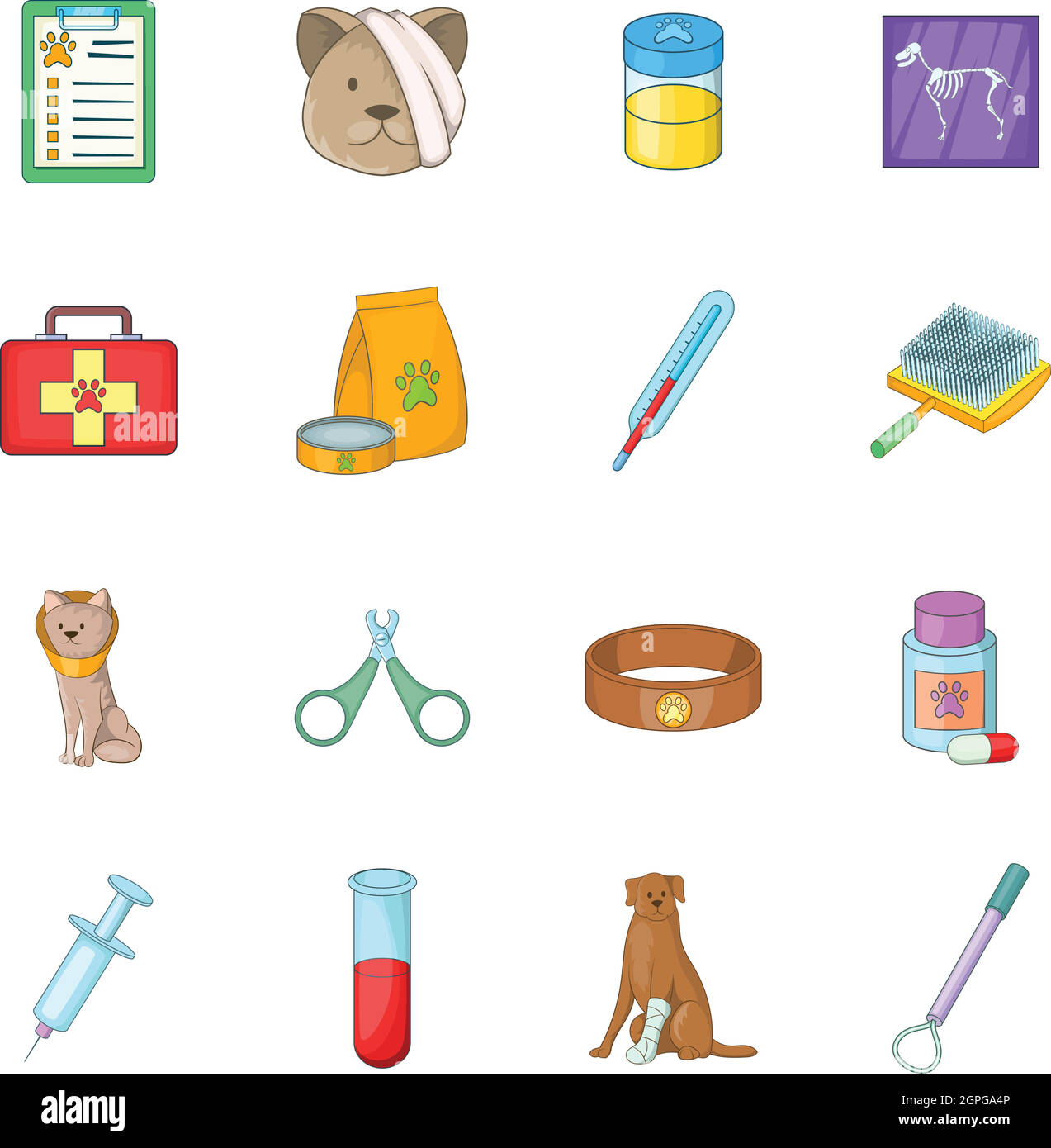 Veterinary icon flat set Cut Out Stock Images & Pictures - Alamy
