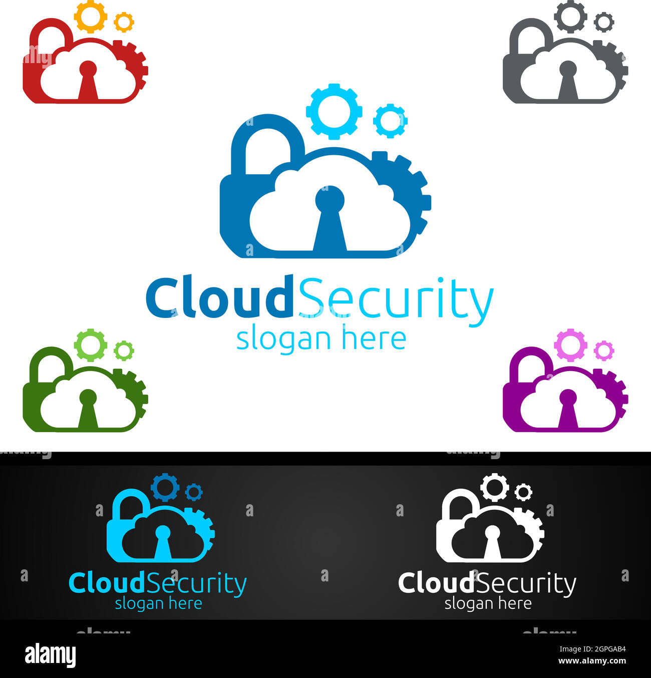 Digital Cloud Security Logo for Network, Internet , Hosting or Backup ...