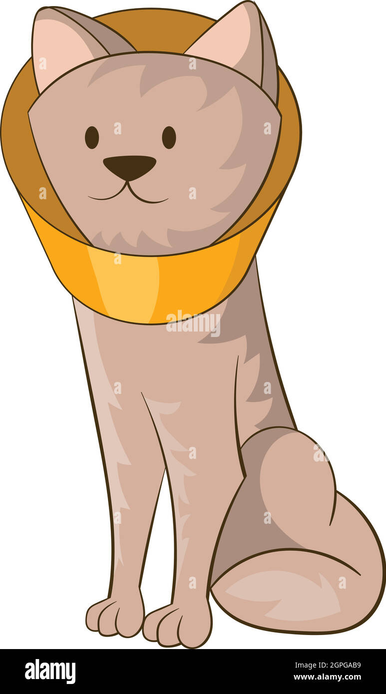 Dog wearing funnel cone colla icon, cartoon style Stock Vector Image ...