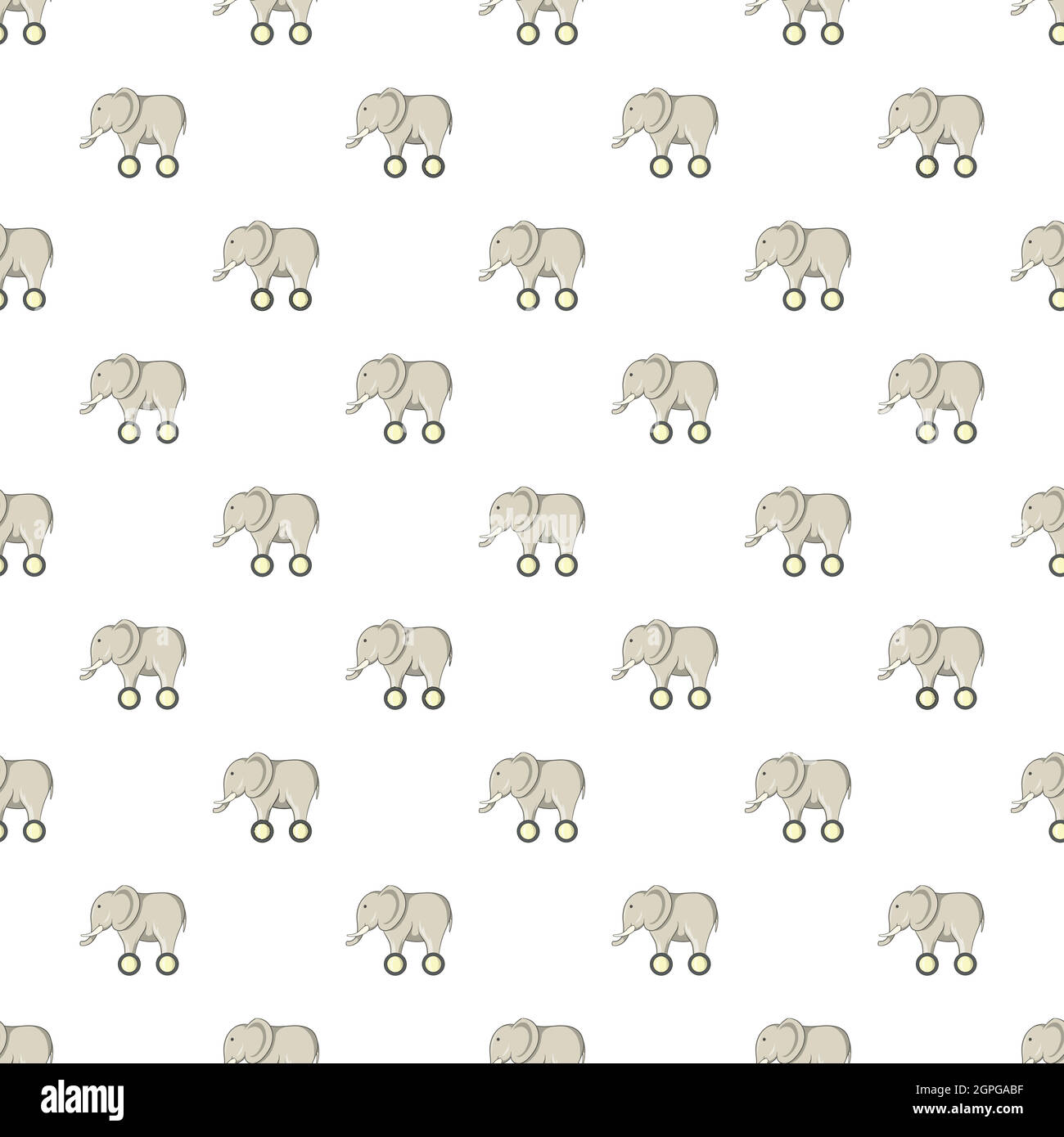 Toy elephant on wheels pattern, cartoon style Stock Vector Image & Art ...
