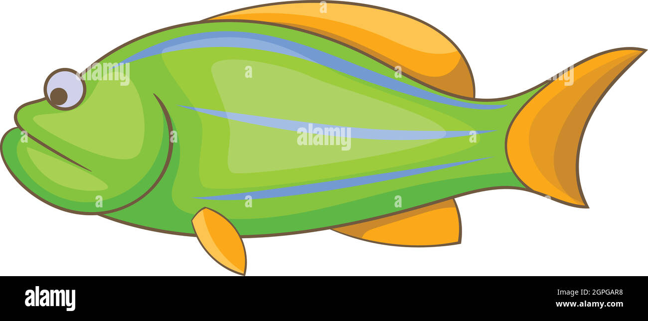Green fish icon, cartoon style Stock Vector Image & Art - Alamy