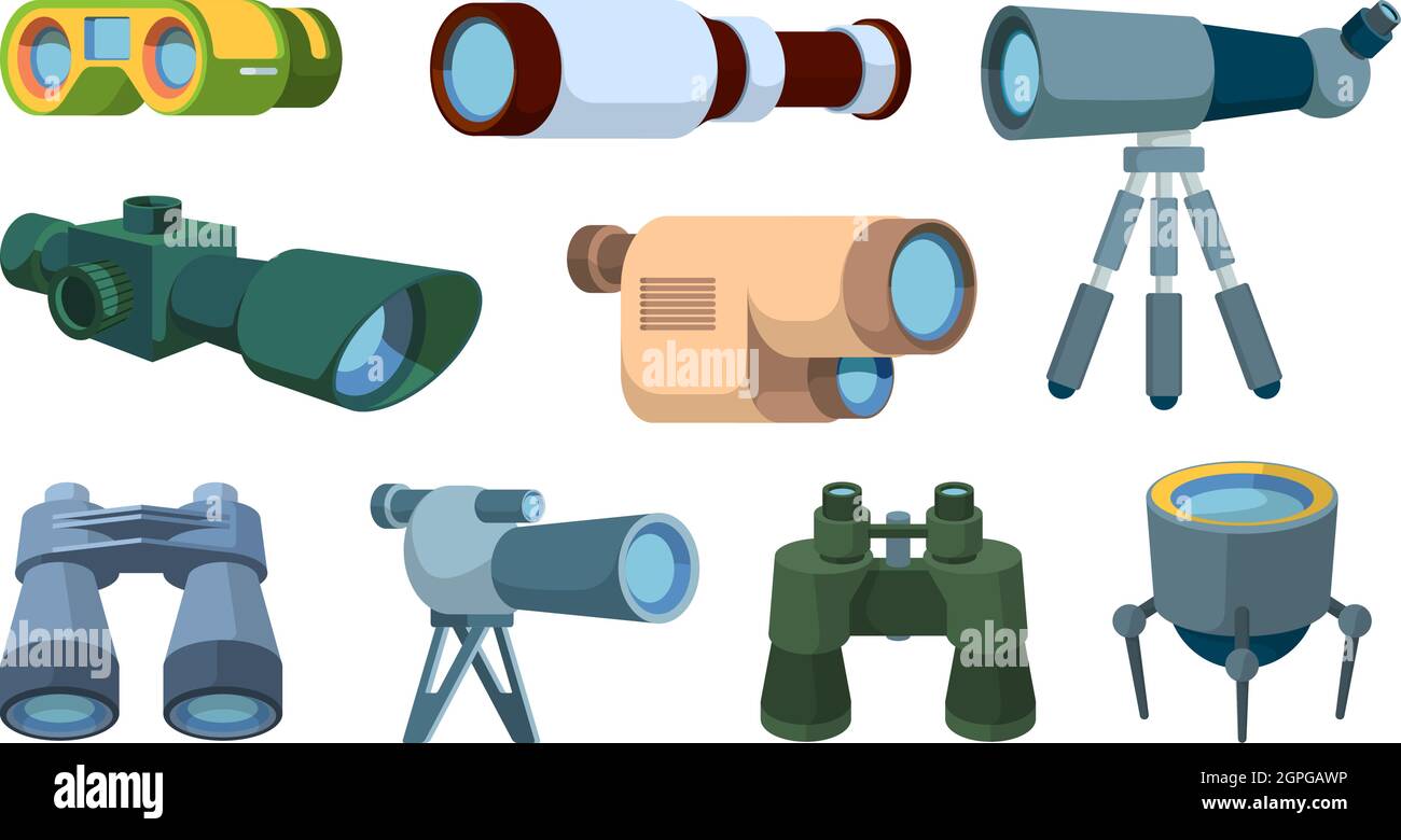 Optical telescope. Binoculars for travellers looking items exploration ...