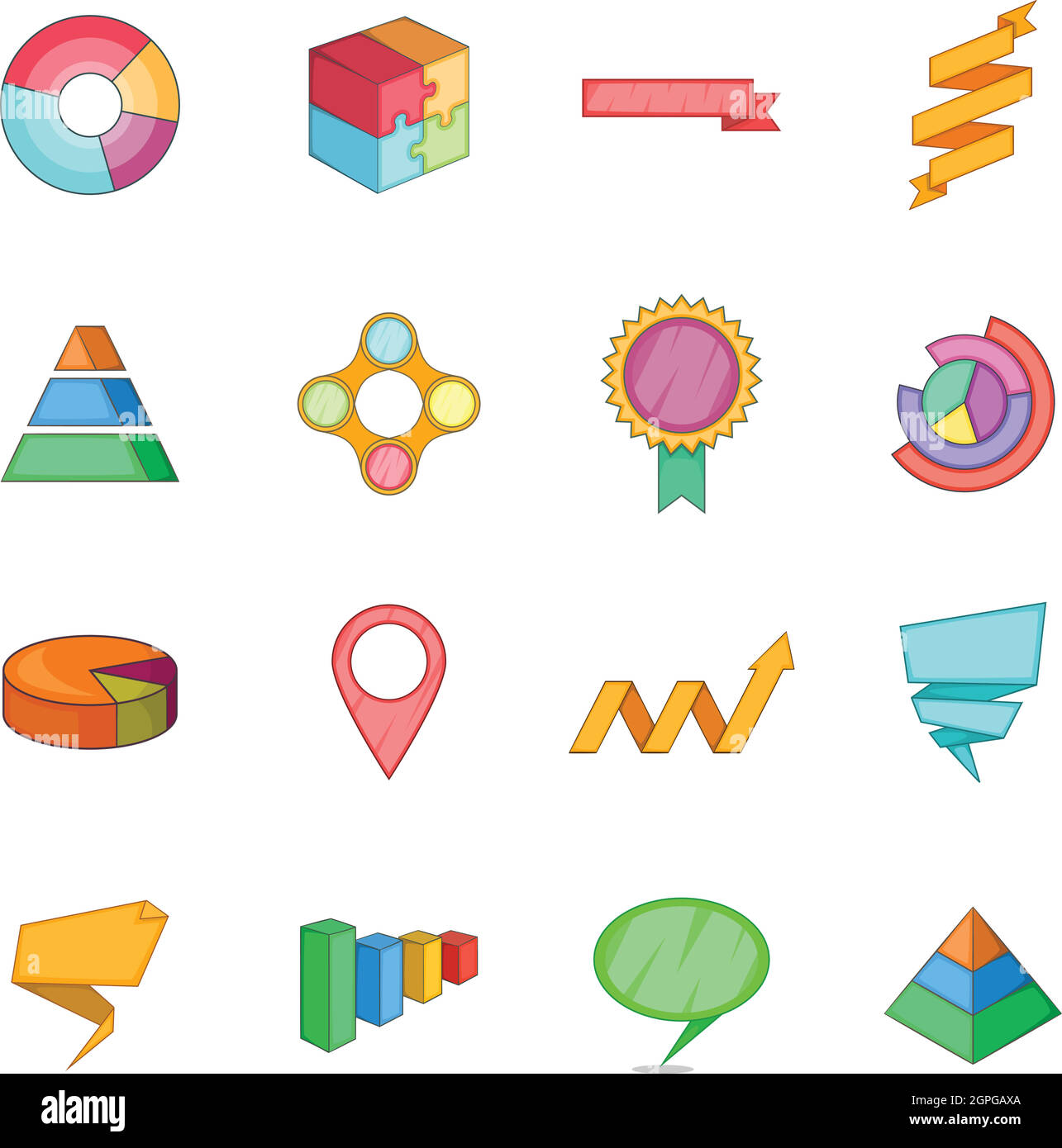 Infographic design icons set, cartoon style Stock Vector Image & Art ...