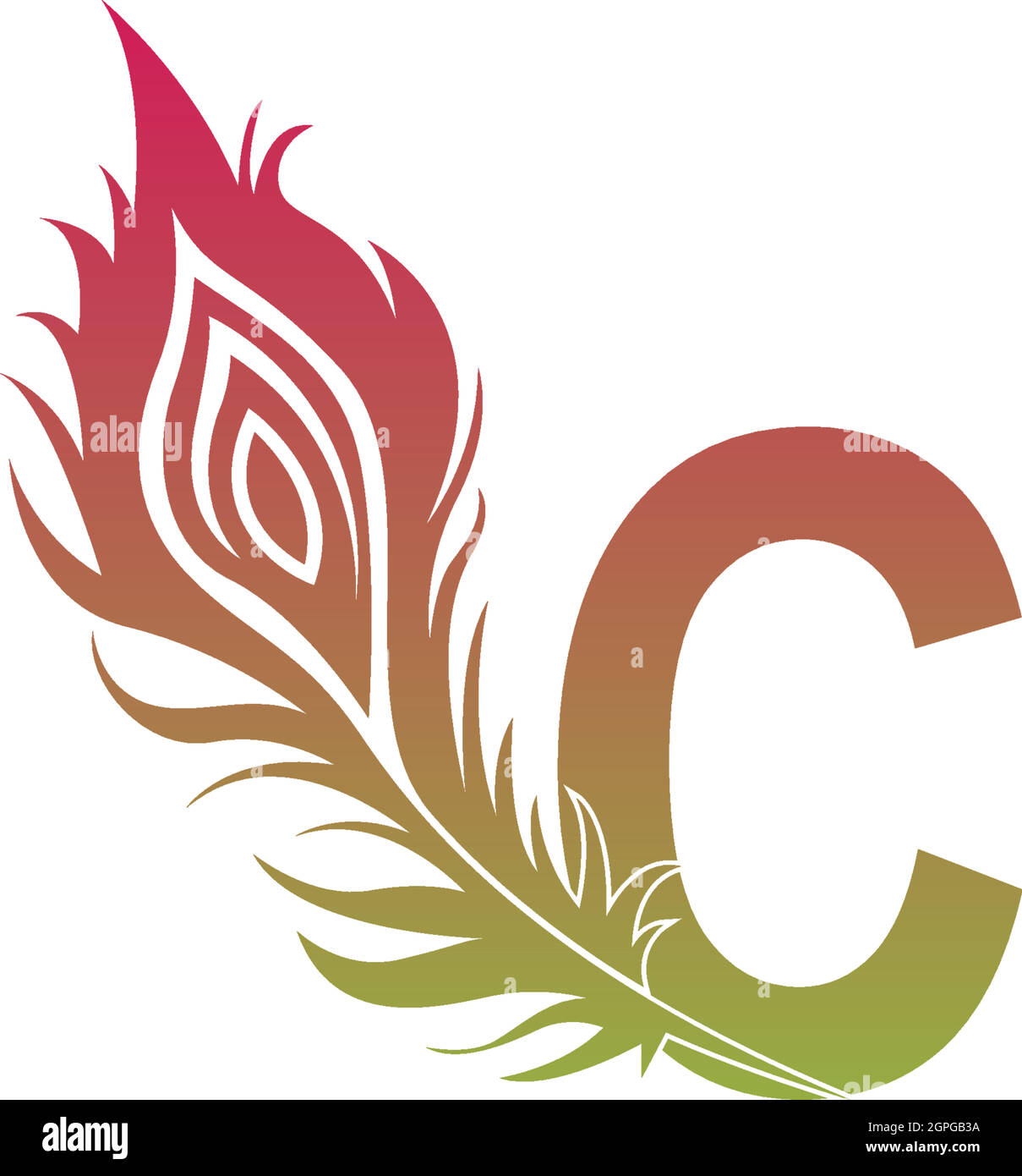 Letter C with feather logo icon design vector Stock Vector Image & Art ...