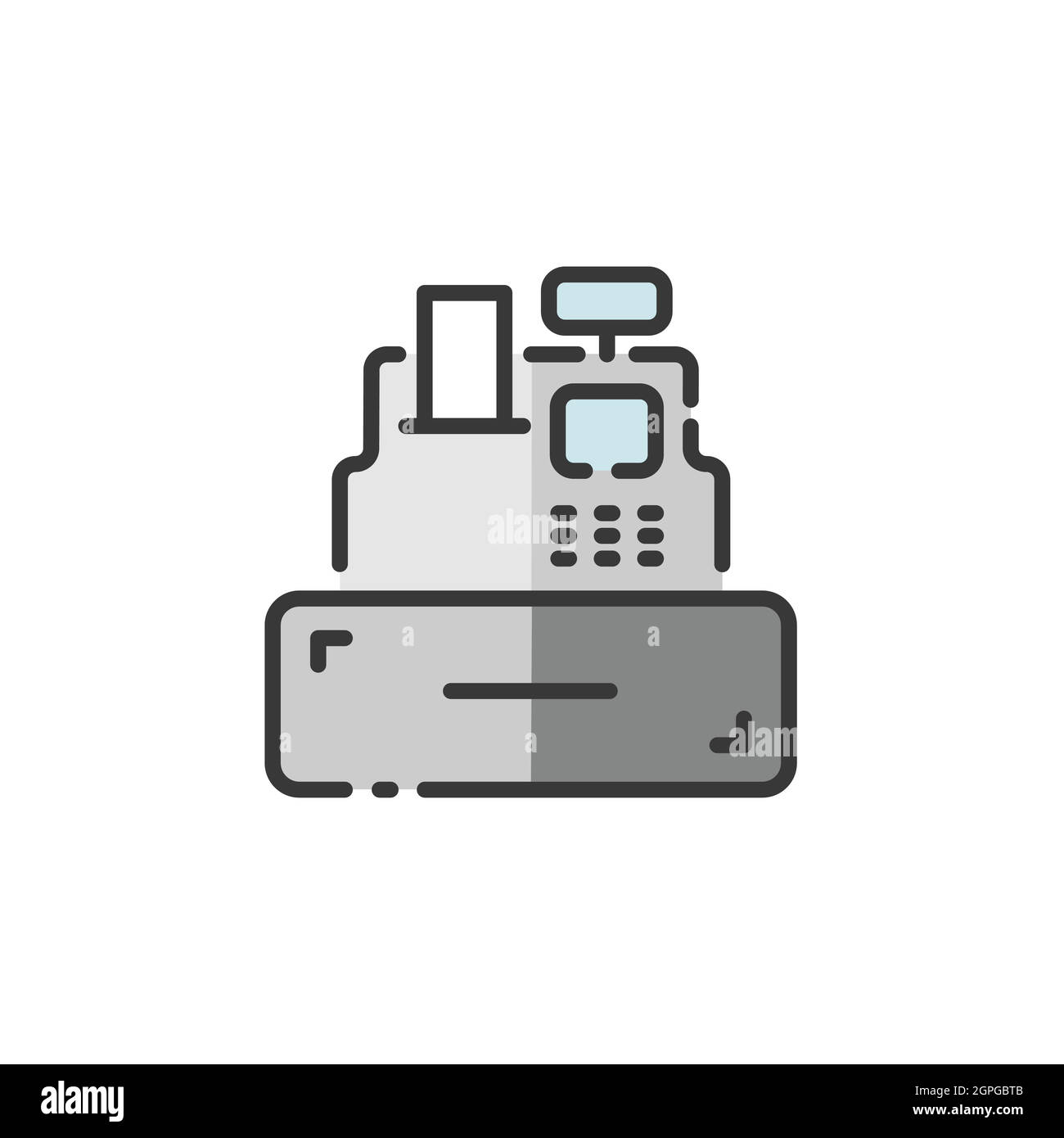 Cash register. Cashier machine. Filled color icon. Commerce vector ...
