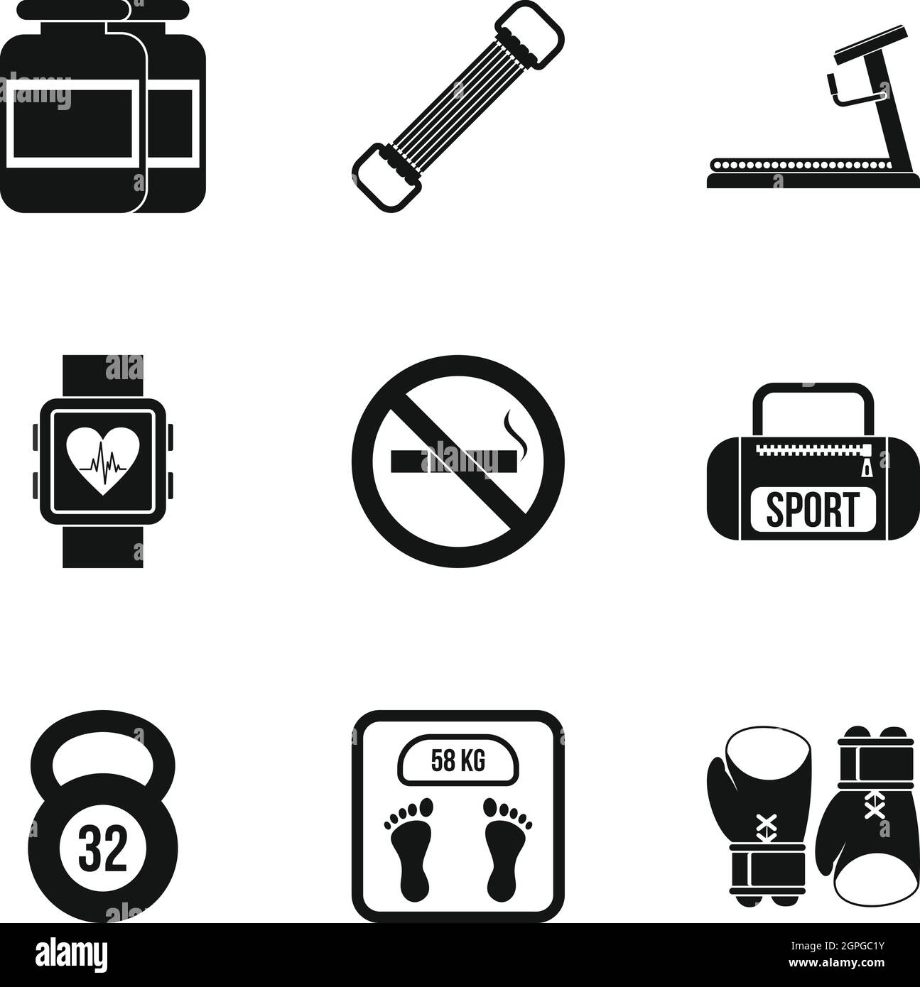 Gym icons set, simple style Stock Vector Image & Art - Alamy