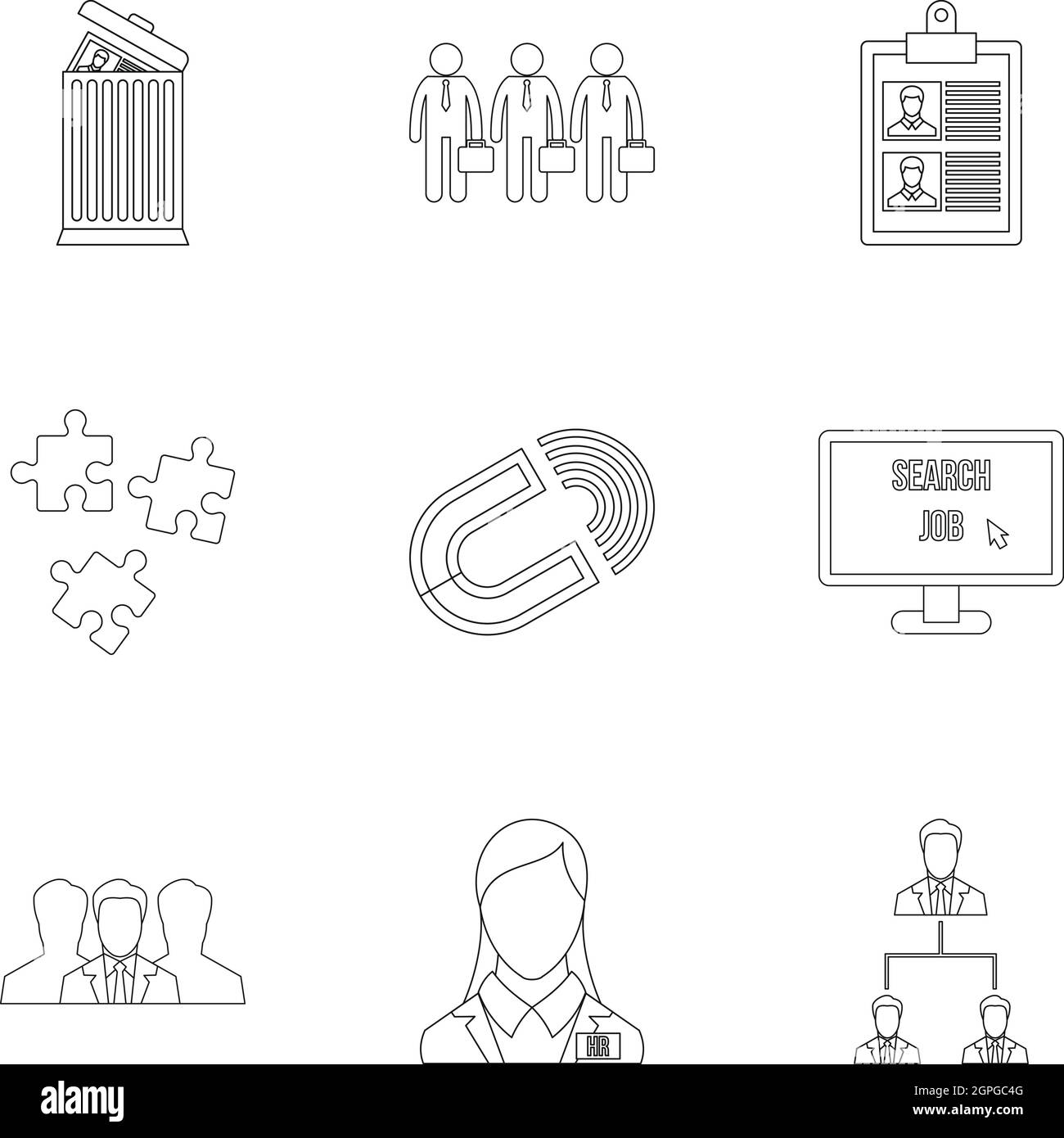 Work icons set, outline style Stock Vector Image & Art - Alamy