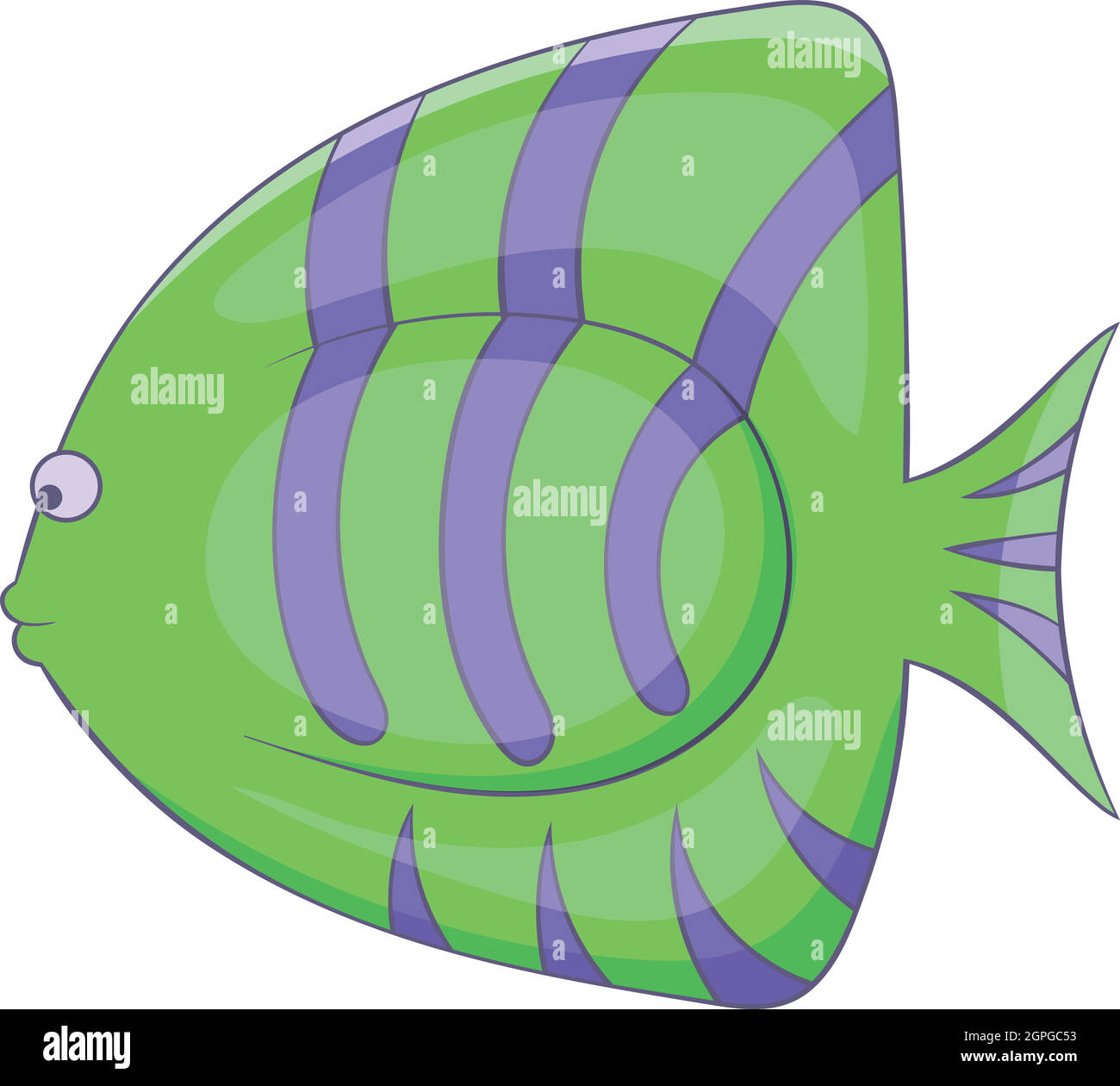 Green striped fish icon, cartoon style Stock Vector Image & Art - Alamy