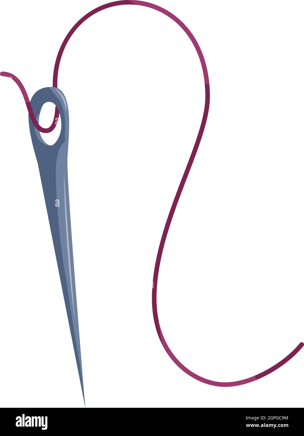 Steel needle with purple thread icon cartoon style Stock Vector Image ...