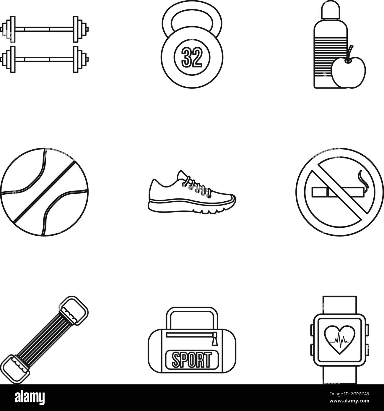 Active sport icons set, outline style Stock Vector Image & Art - Alamy