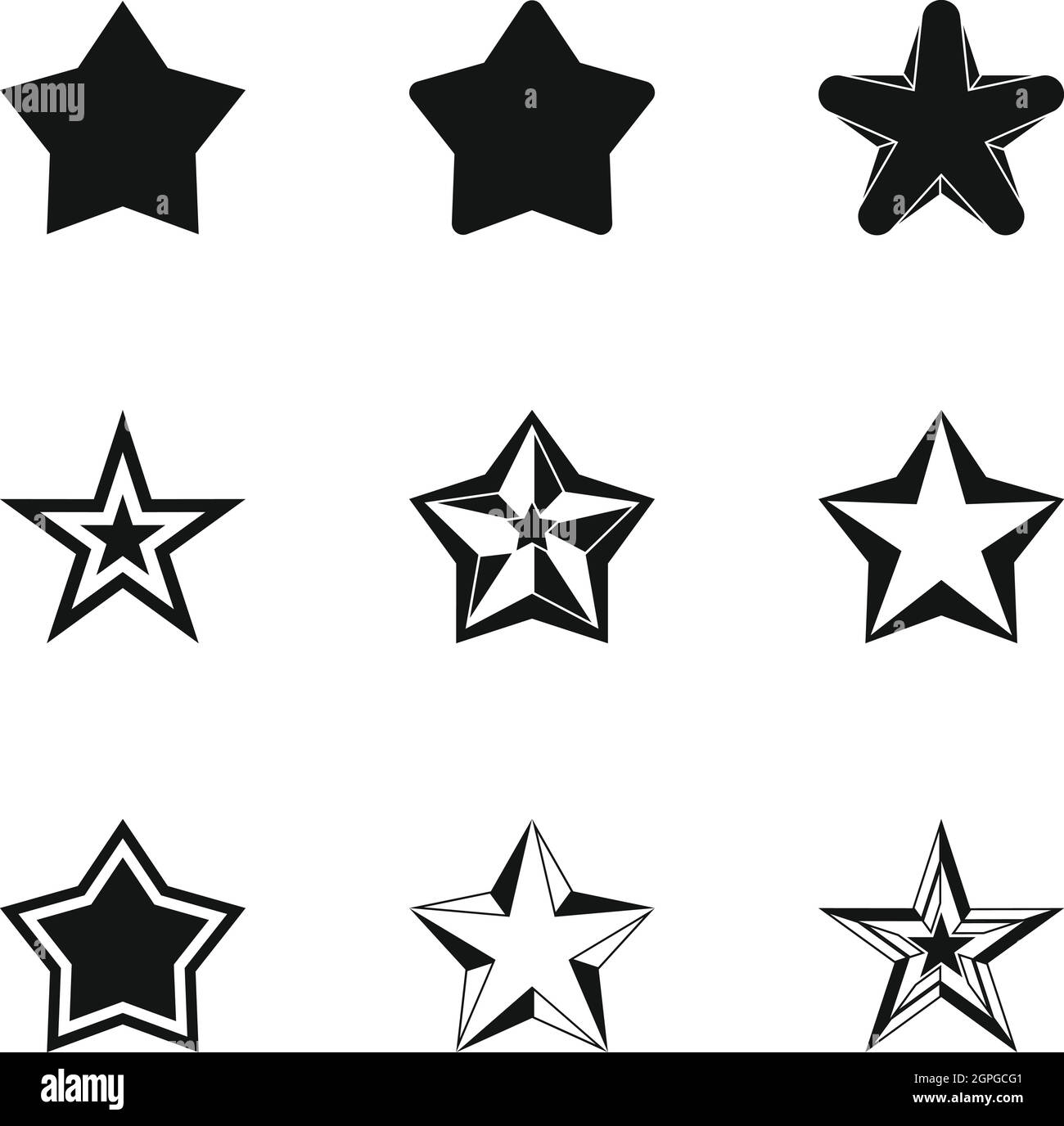Figure star icons set, simple style Stock Vector Image & Art - Alamy