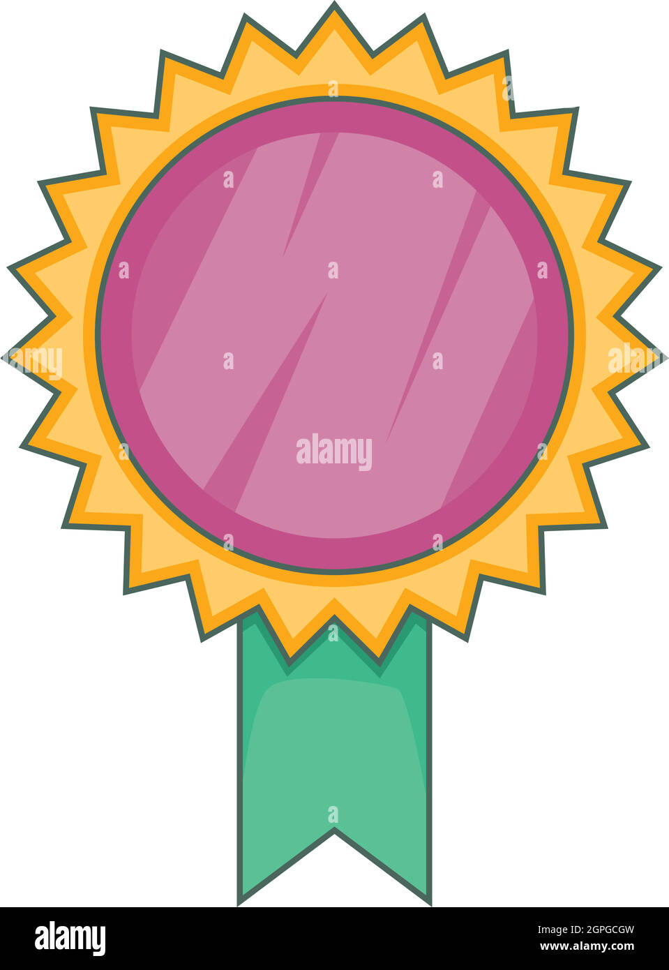 Badge with ribbon icon, cartoon style Stock Vector Image & Art - Alamy
