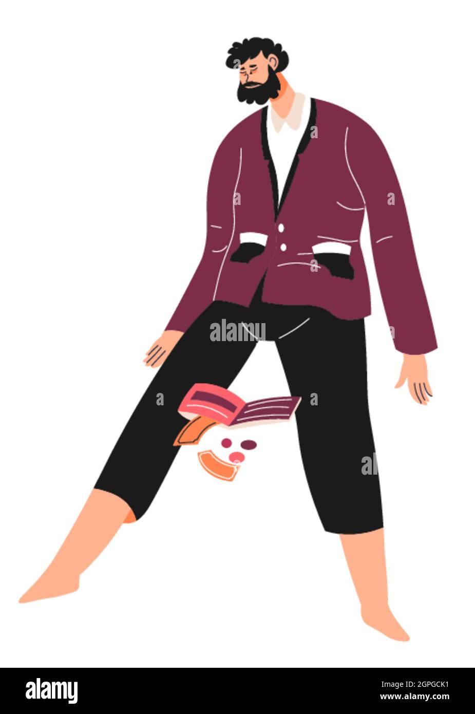 Poor man with empty wallet, broke male character Stock Vector Image ...