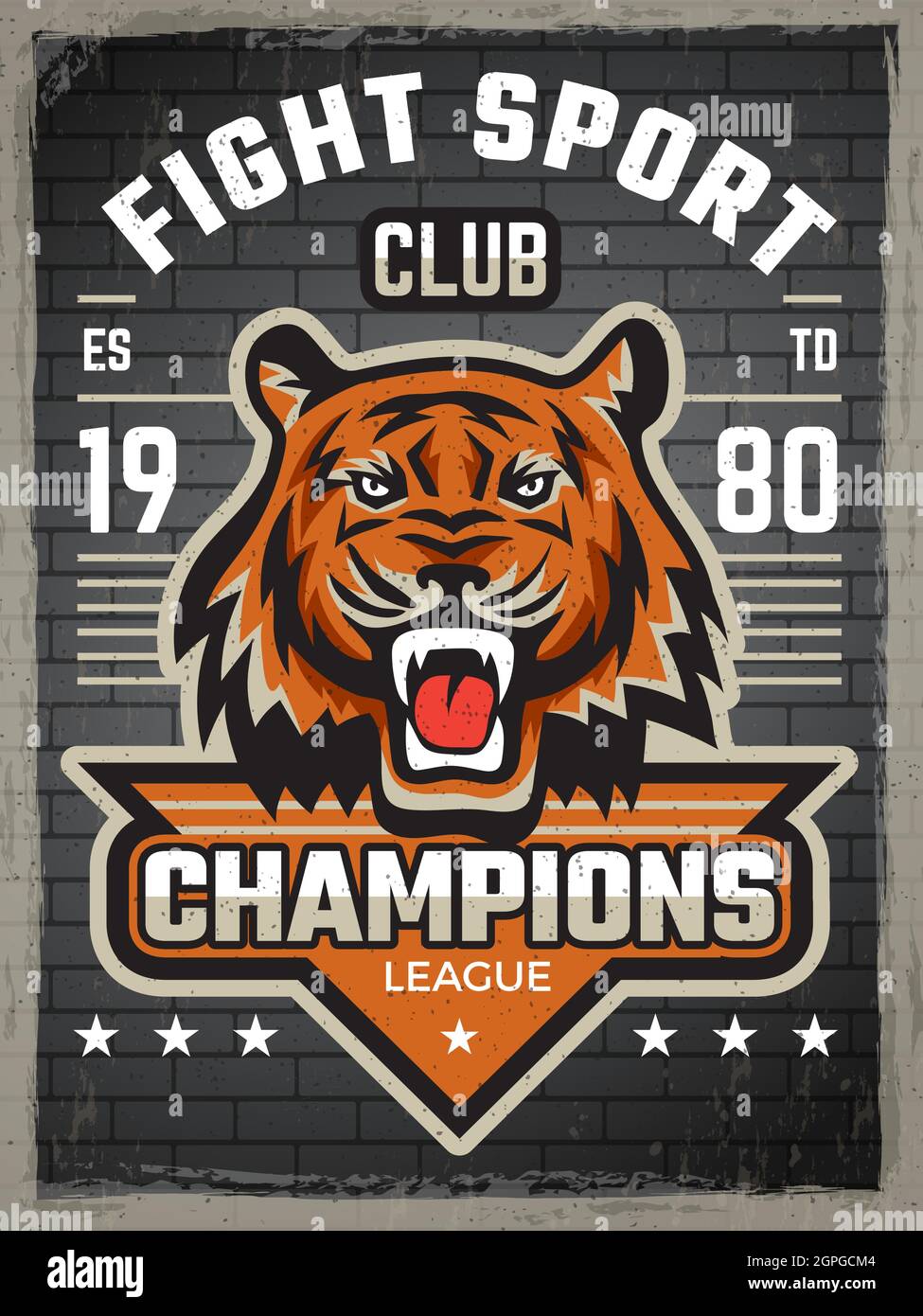 Team animals poster. Wild sport mascot shield on placard vector animal ...