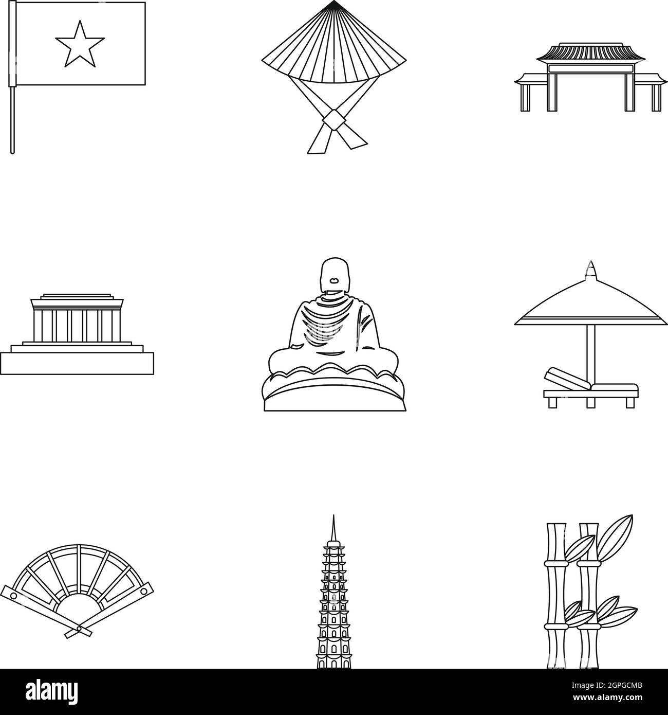 World tour outline icons Stock Vector Images - Alamy