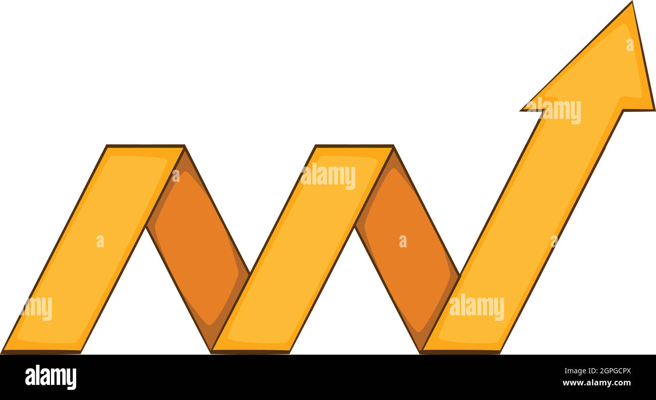 Yellow growth arrow chart icon, cartoon style Stock Vector Image & Art ...