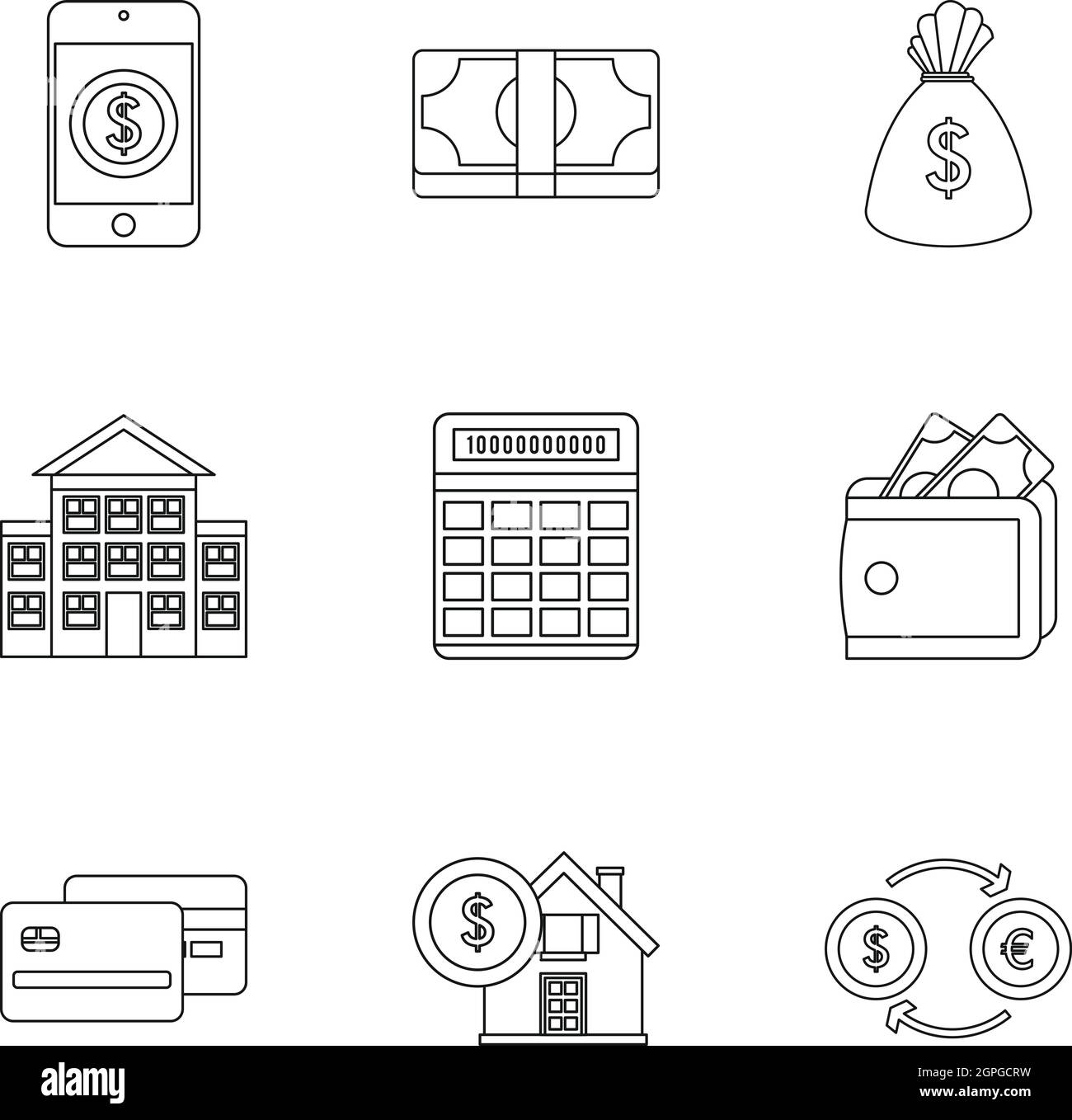 Commerce outline vector icons Stock Vector Images - Alamy