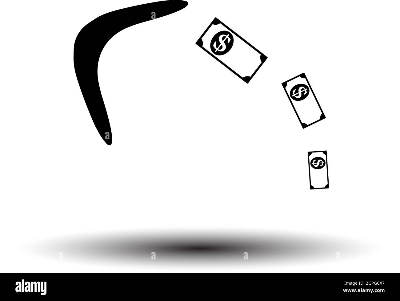 Boomerang icon black background Cut Out Stock Images & Pictures - Alamy