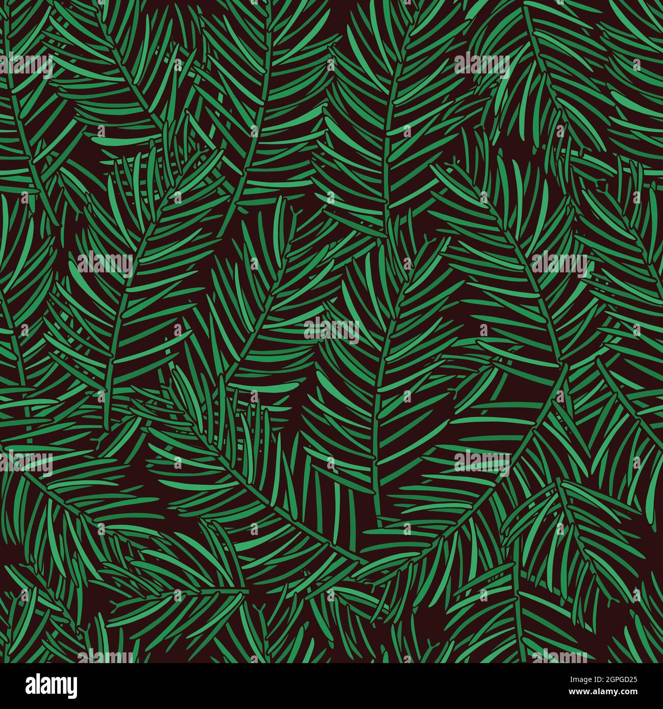 Christmas branch pine pattern outline hand drawn vector. Xmas fir tree ...