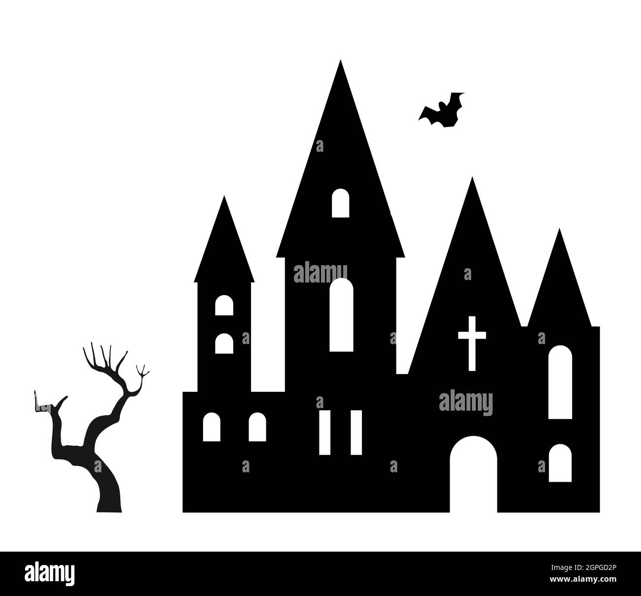 Building Halloween Cathedral Horror Church Festive Illustration Stock ...
