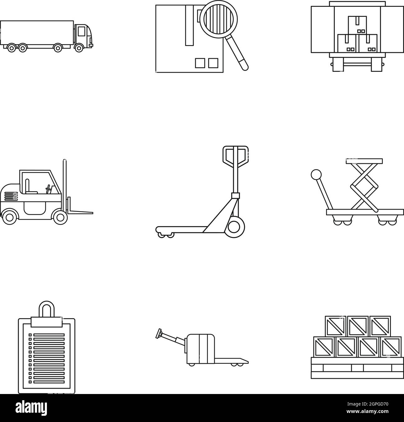 Cargo packing icons set, outline style Stock Vector Image & Art - Alamy