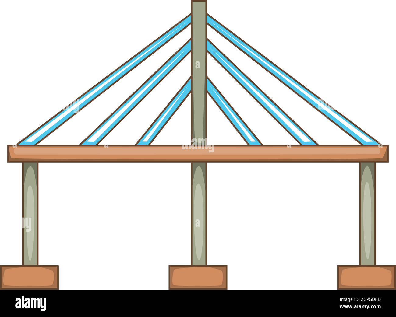 Cable stayed bridge icon, cartoon style Stock Vector Image & Art - Alamy