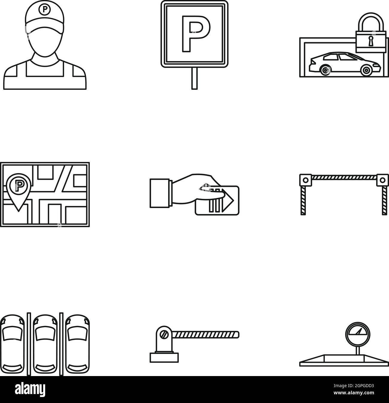 Valet parking icons set, outline style Stock Vector Image & Art - Alamy