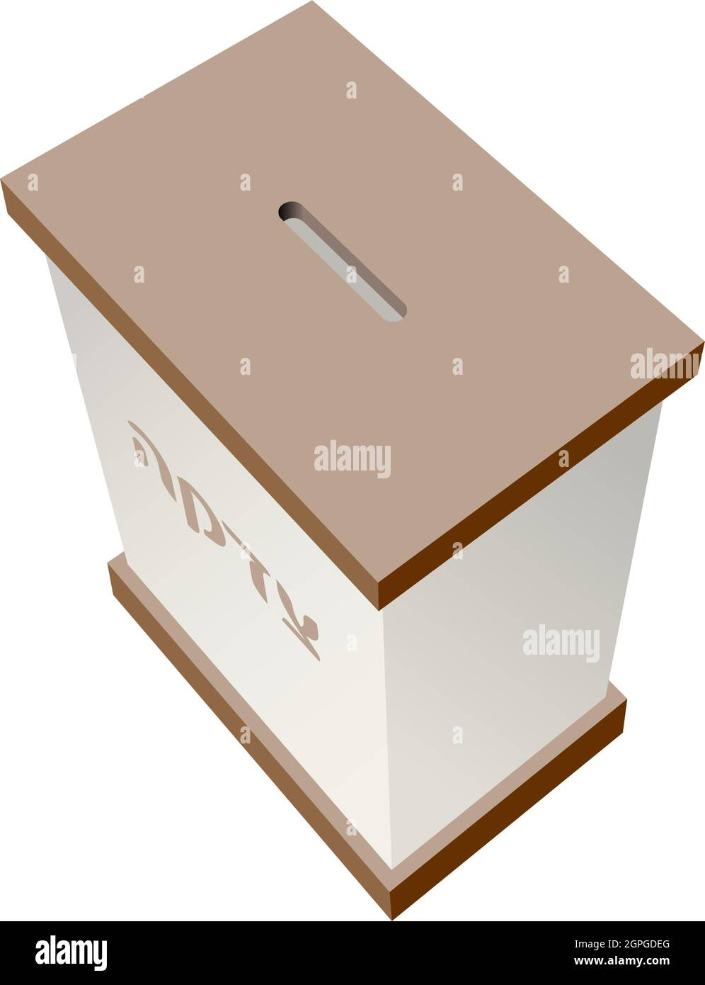 Tzedakah box vector illustration. Simple tzedaka box with golden brown ...